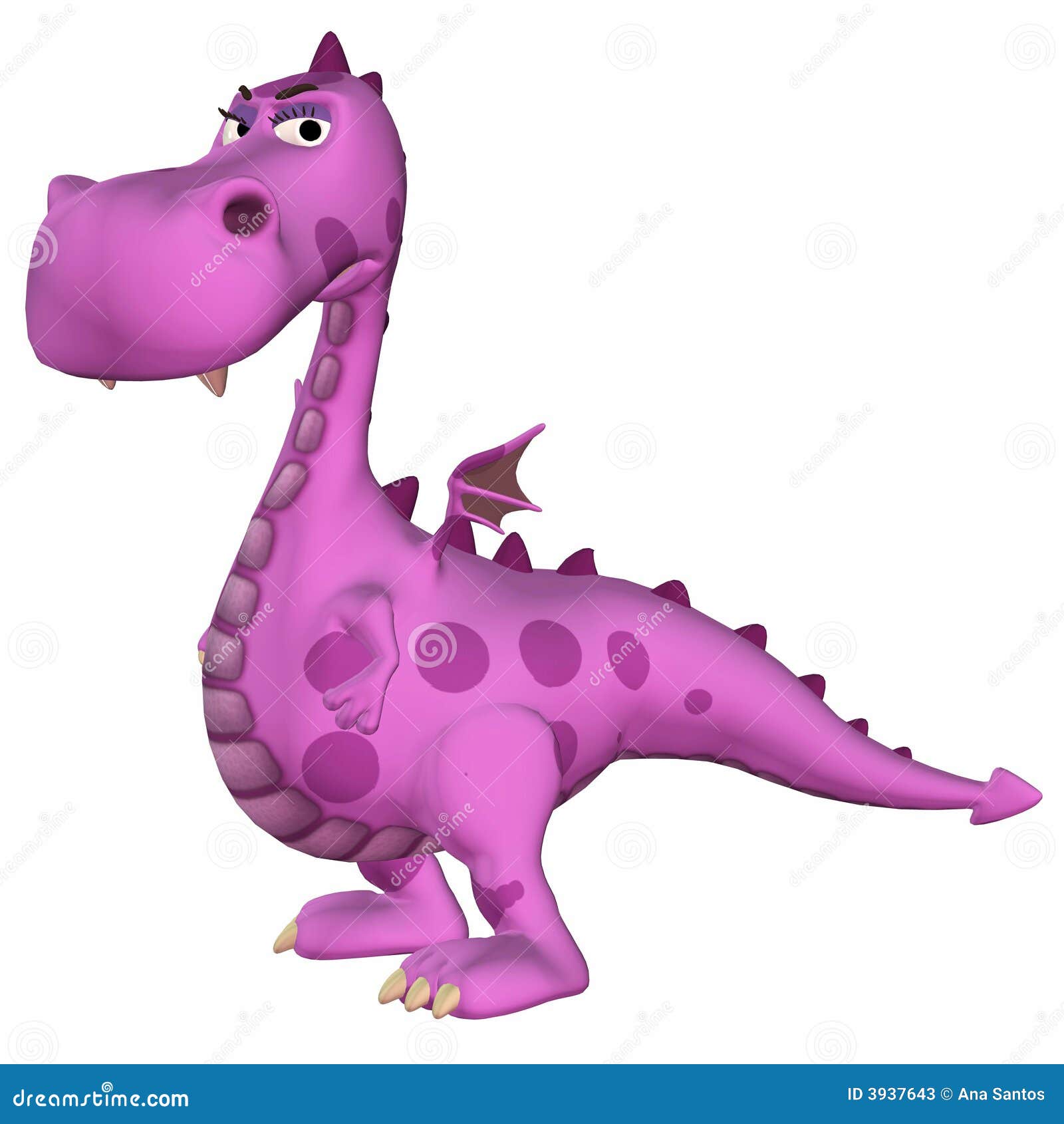 Pink Dragon Cartoon stock illustration. Illustration of original - 3937643