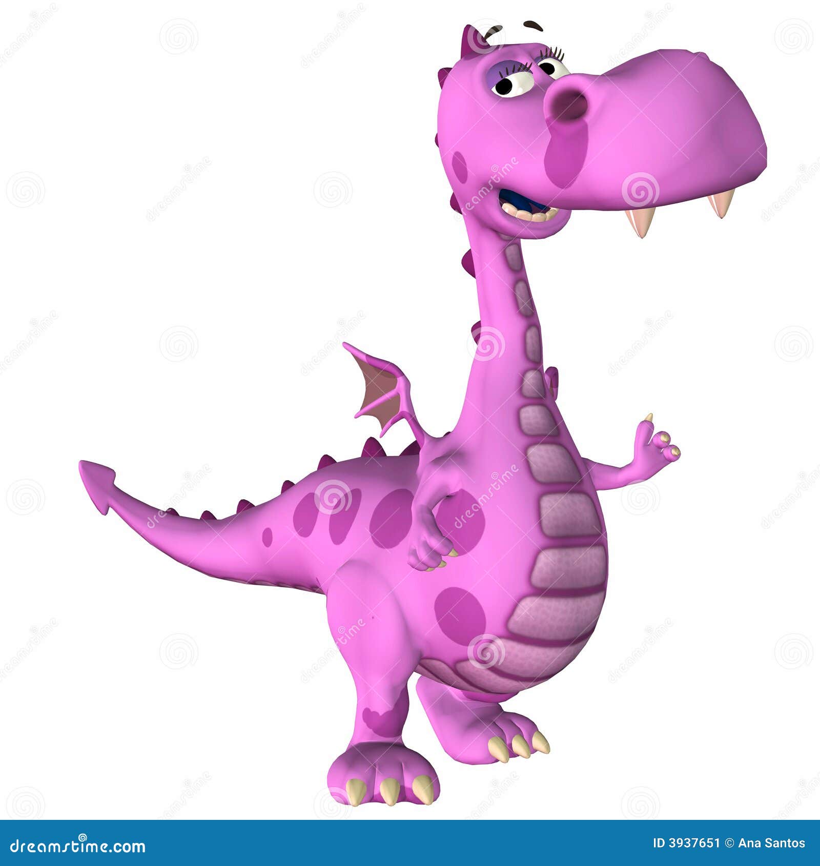 Pink Dragon Cartoon stock illustration. Illustration of clipart - 3937651