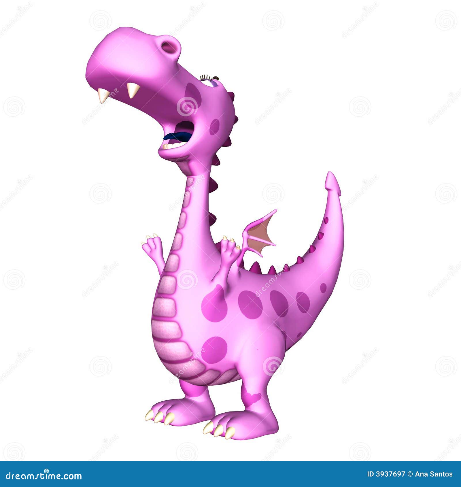 Pink Dragon Cartoon stock illustration. Illustration of wings - 3937697