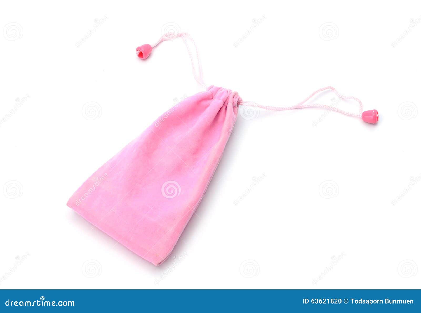 Pink Drawstring Pack Isolated on White Background Stock Photo - Image ...