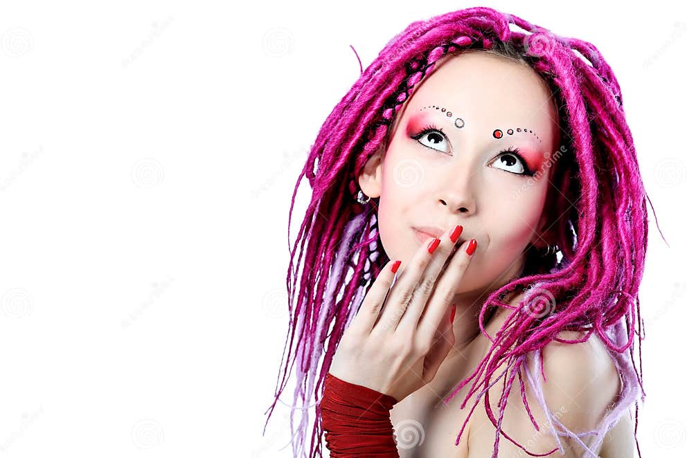 Pink dreadlocks stock photo. Image of hair, portrait - 14758498