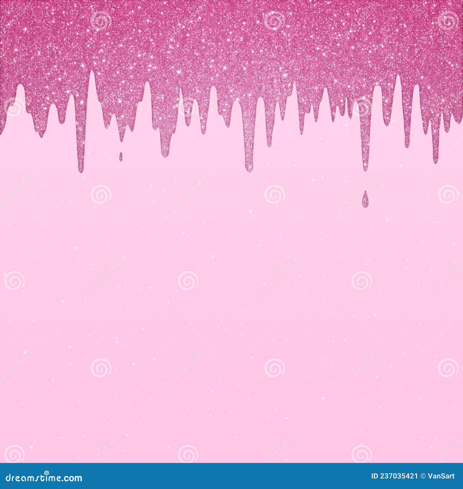 Pink Dripping Glitter Paint on Light Gradient Glitter Background Stock ...