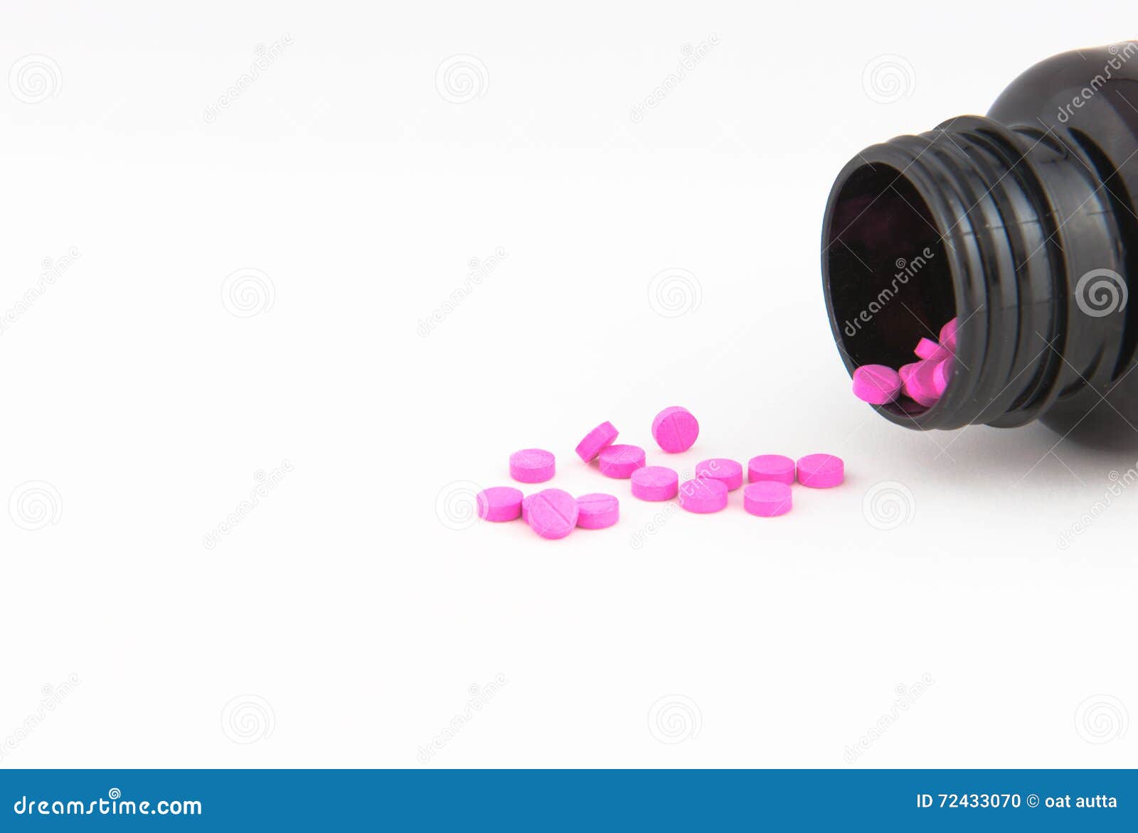 Pink Drug Tablets in Bottles Stock Photo - Image of background, drugs ...