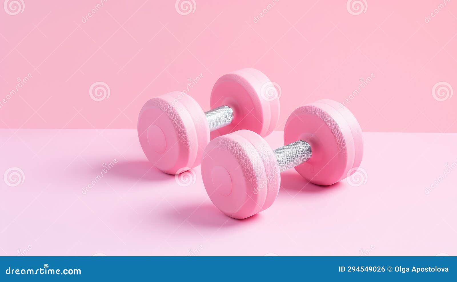 Pink Dumbbells on a Pink Background Stock Illustration - Illustration ...