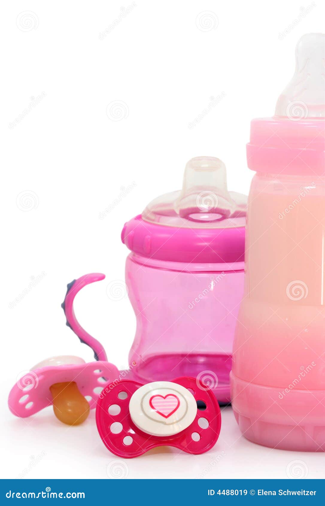 Pink Dummies And Bottles On White Royalty Free Stock Images - Image ...