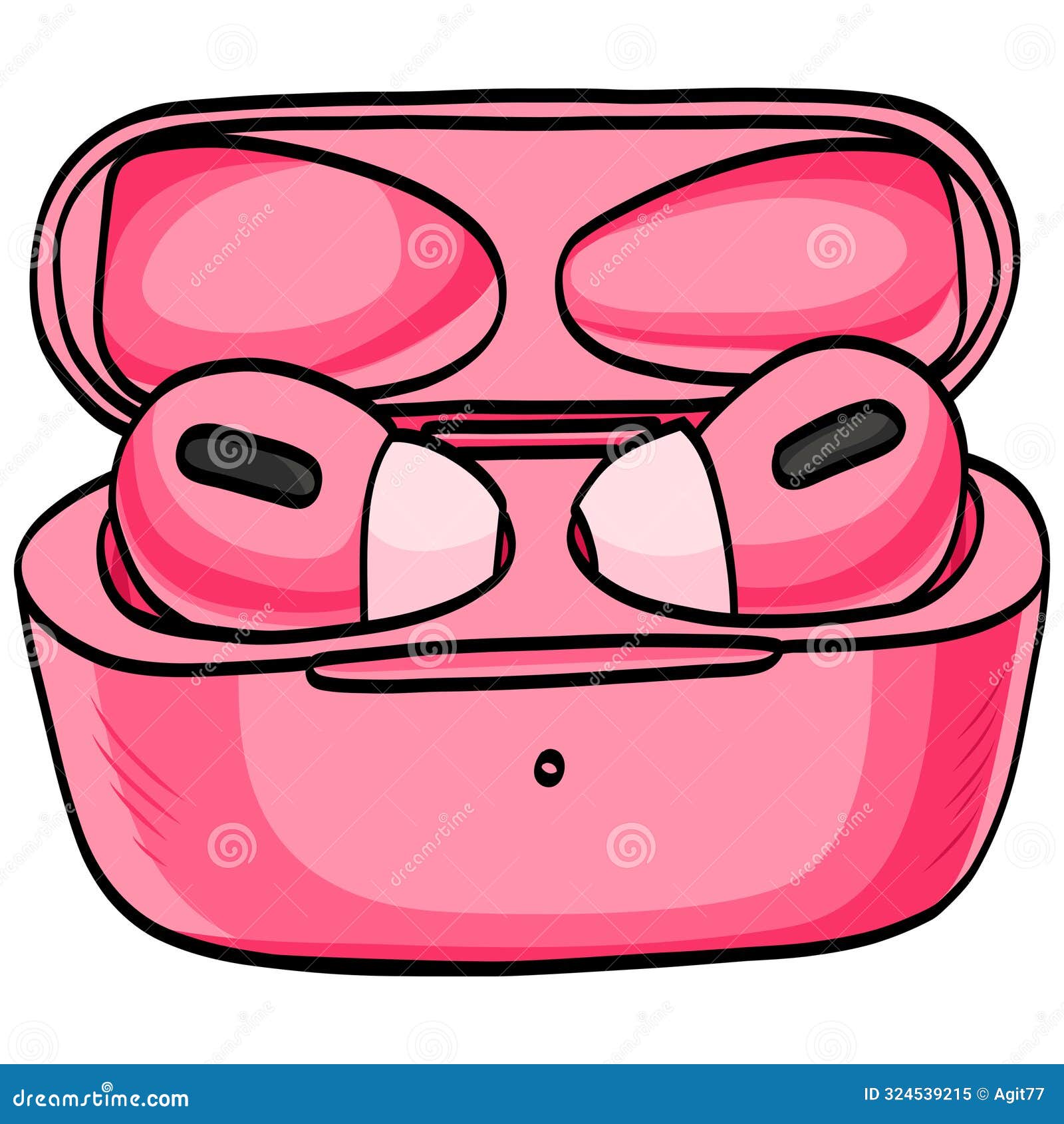 Pink Earbuds Wireless Earphones Drawing Vector Illustration Stock ...