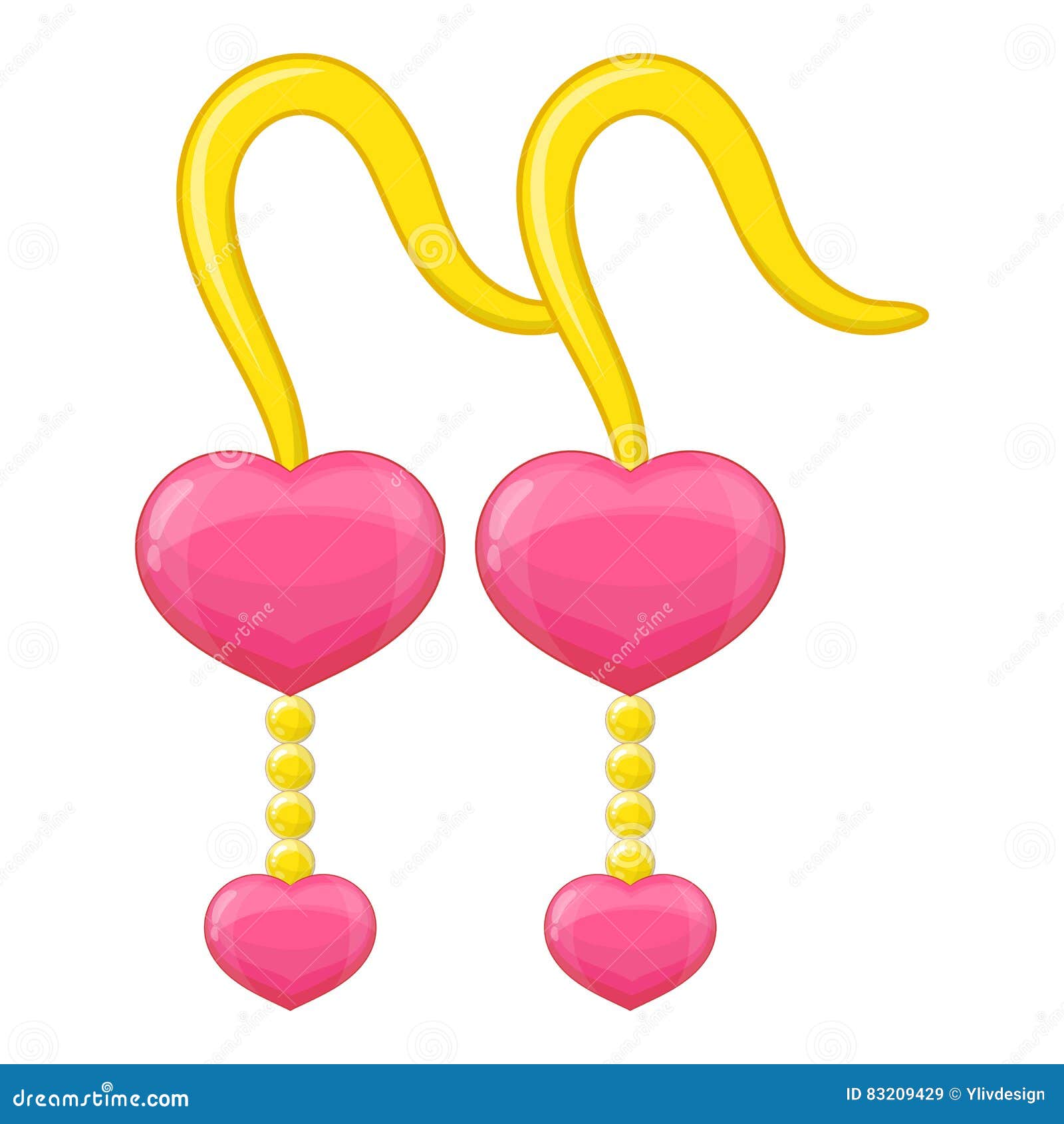 Pink Earrings Icon, Cartoon Style Stock Vector - Illustration of ...