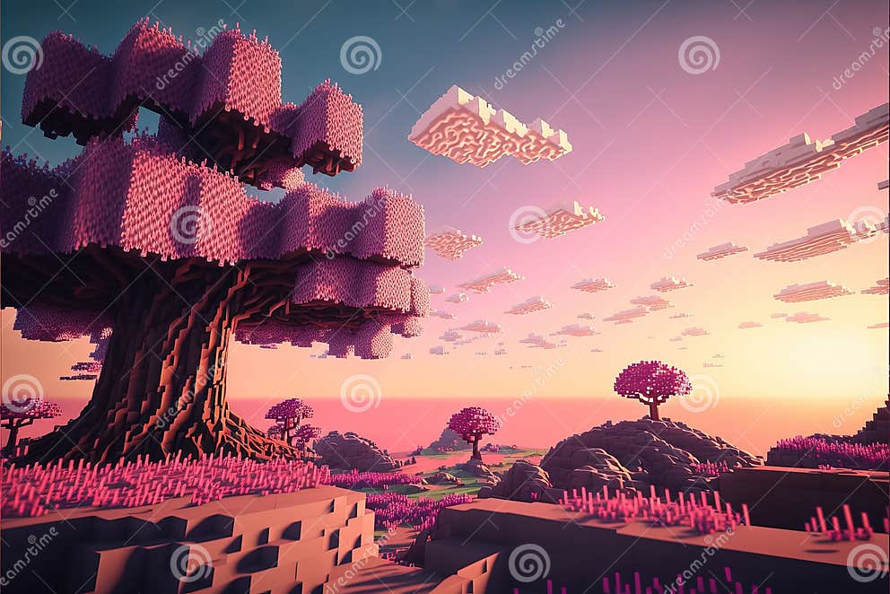 Pink Earth Polygon Background for Game Backdrop Stock Illustration ...
