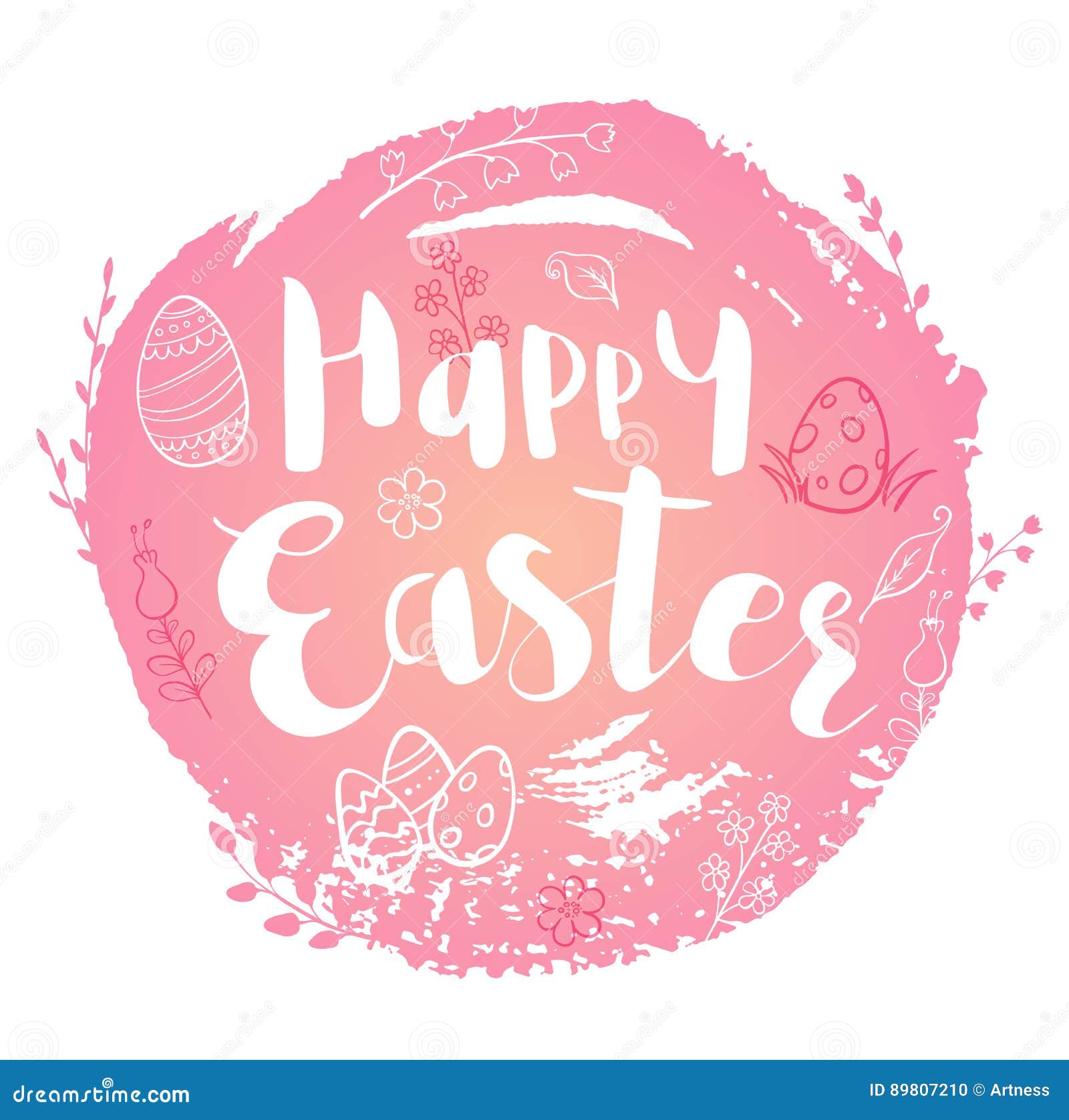 Pink Easter background stock vector. Illustration of drawn - 89807210