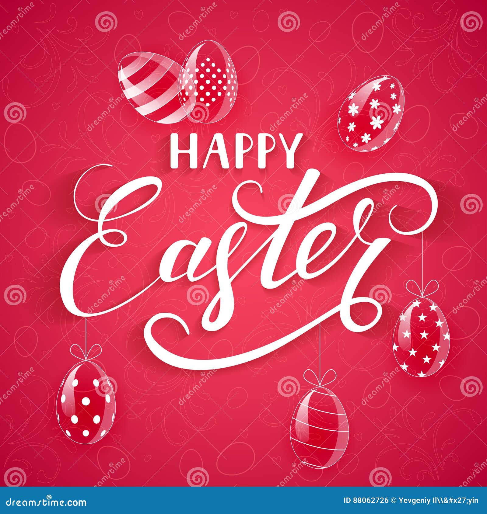Pink Easter Background with Eggs Stock Vector - Illustration of ...