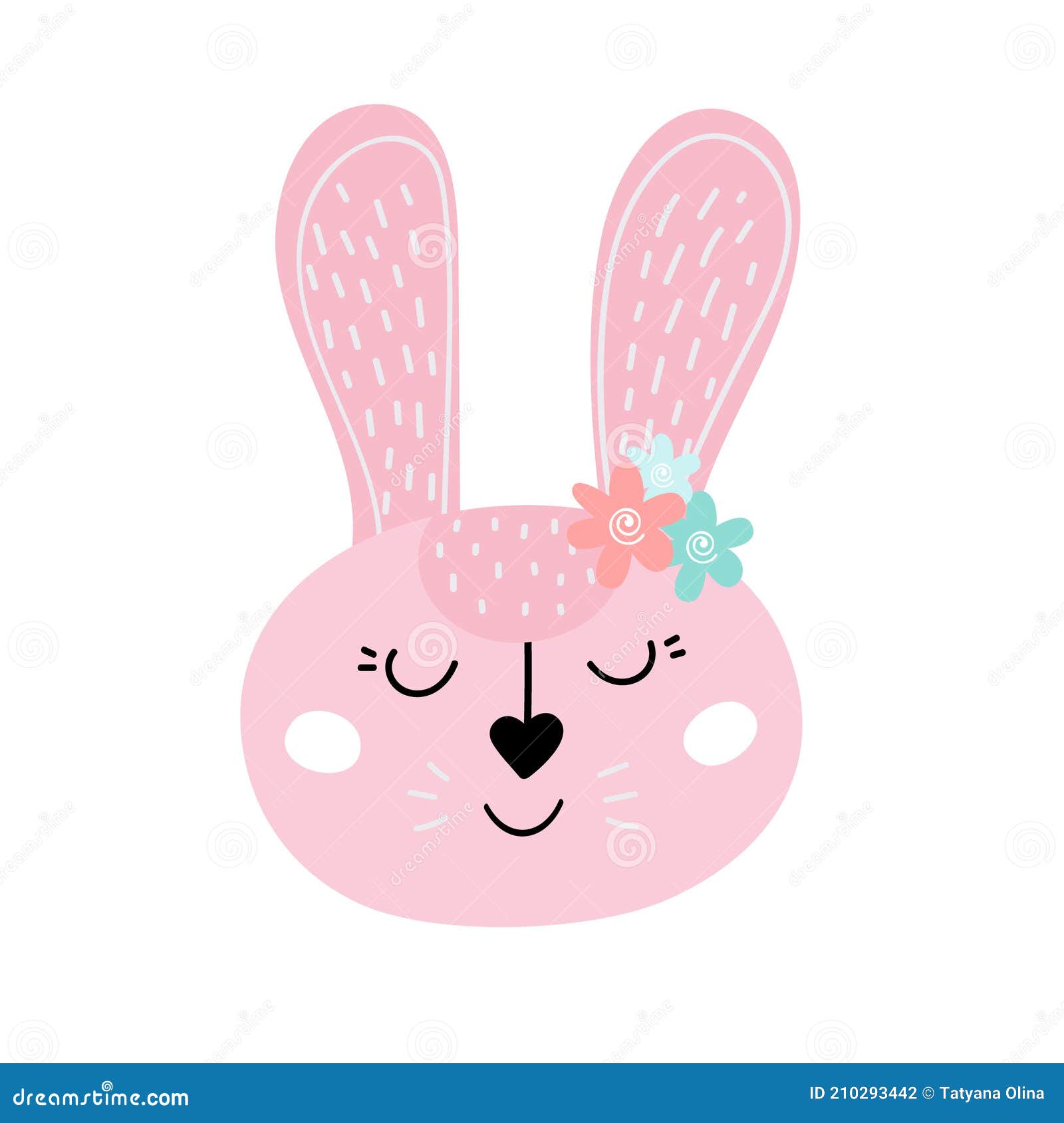 Pink Easter Bunny. Easter Rabbit.Design for Easter Stock Illustration ...