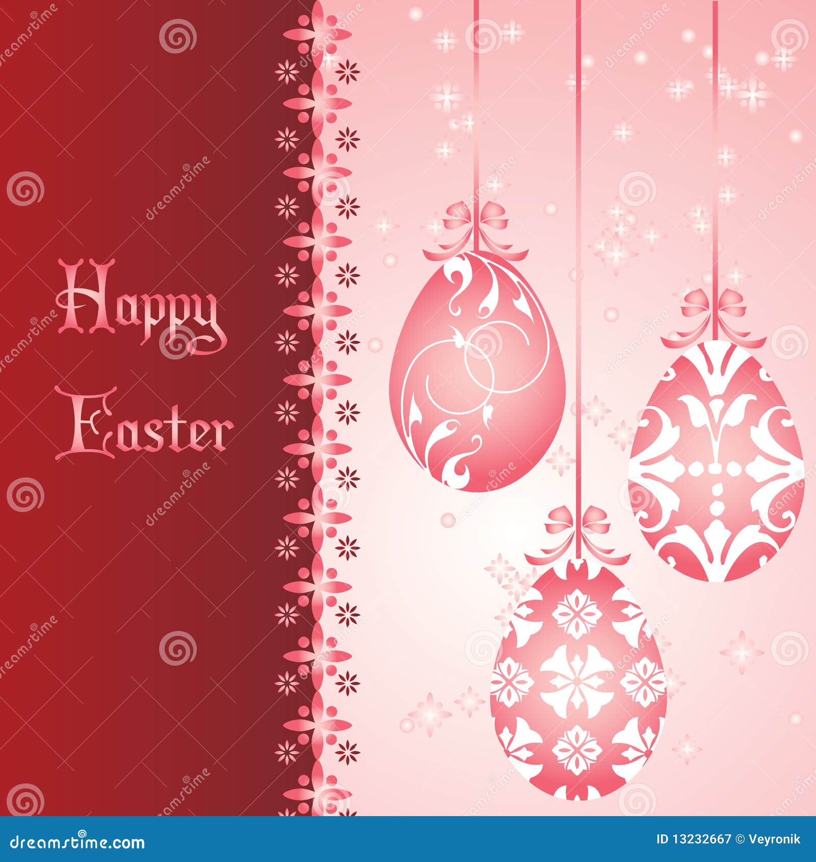 Pink Easter card stock illustration. Illustration of artwork - 13232667