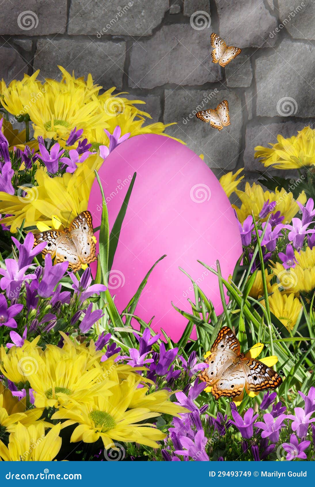 Pink Easter Egg in Flowers stock image. Image of seasonal - 29493749