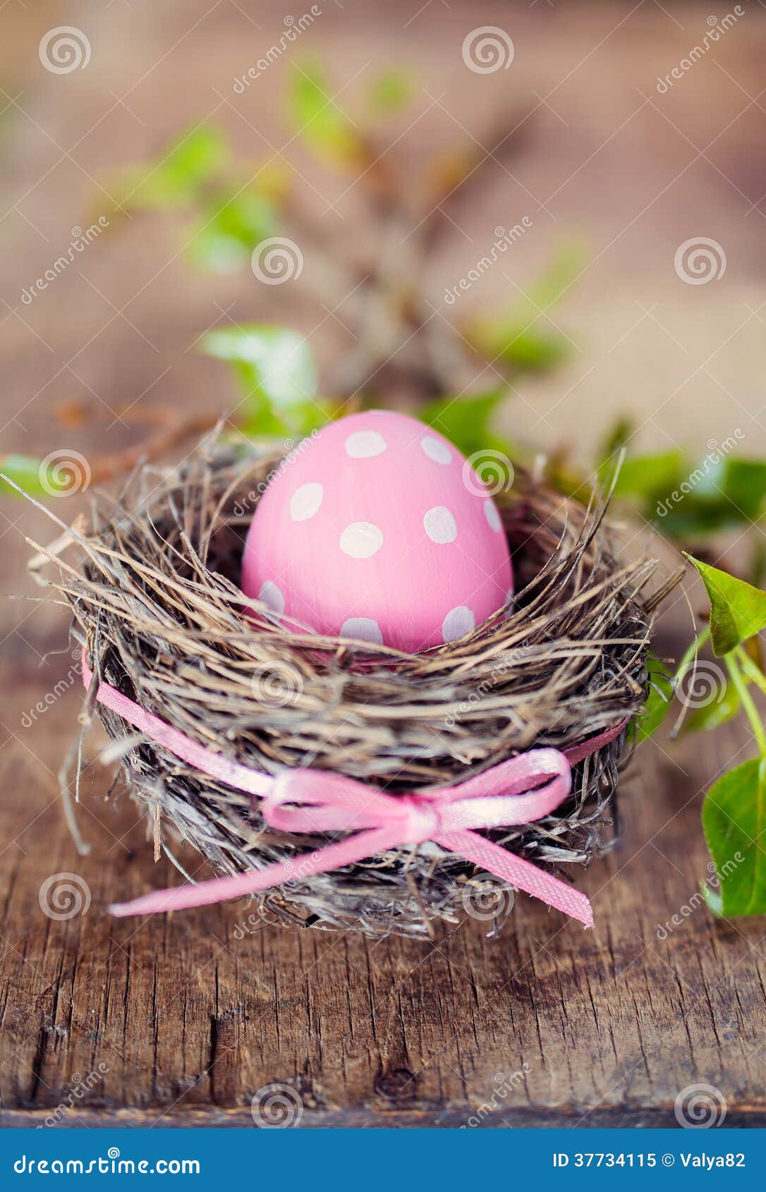 Pink easter egg in nest stock image. Image of celebration - 37734115