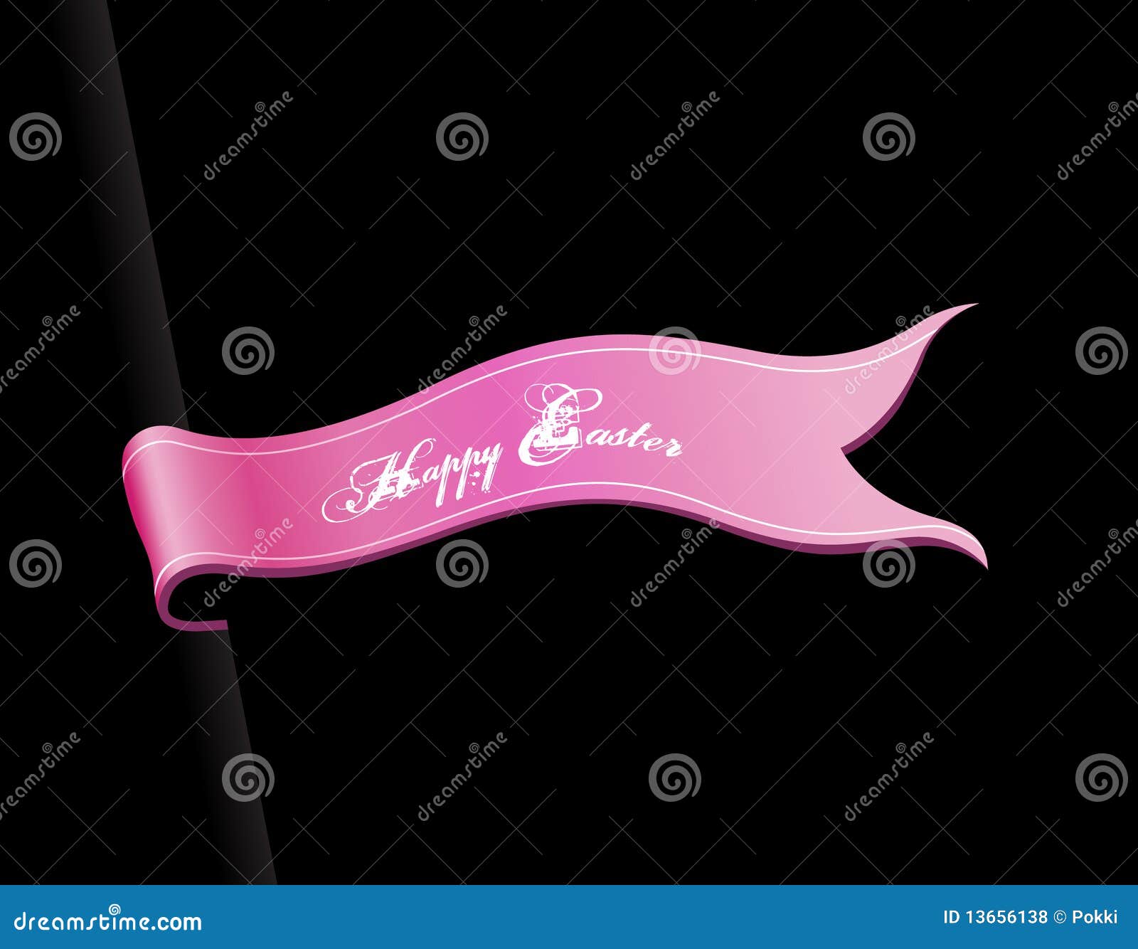 Pink Easter ribbon. stock vector. Illustration of celebration - 13656138