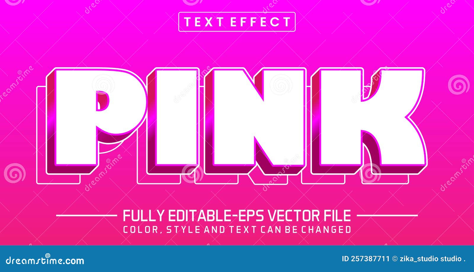 Pink Editable Text Style Effect. Editable Font Vector File Stock Vector ...