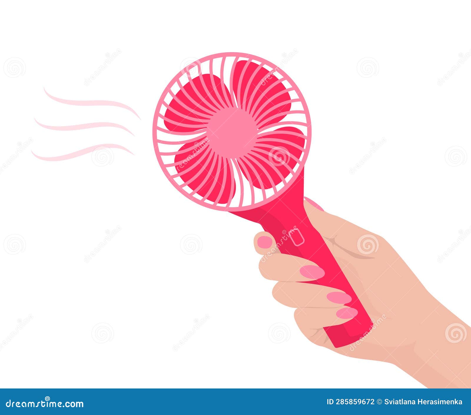 Pink Electric Fan Vector Illustration in Cartoon Style Stock Vector ...