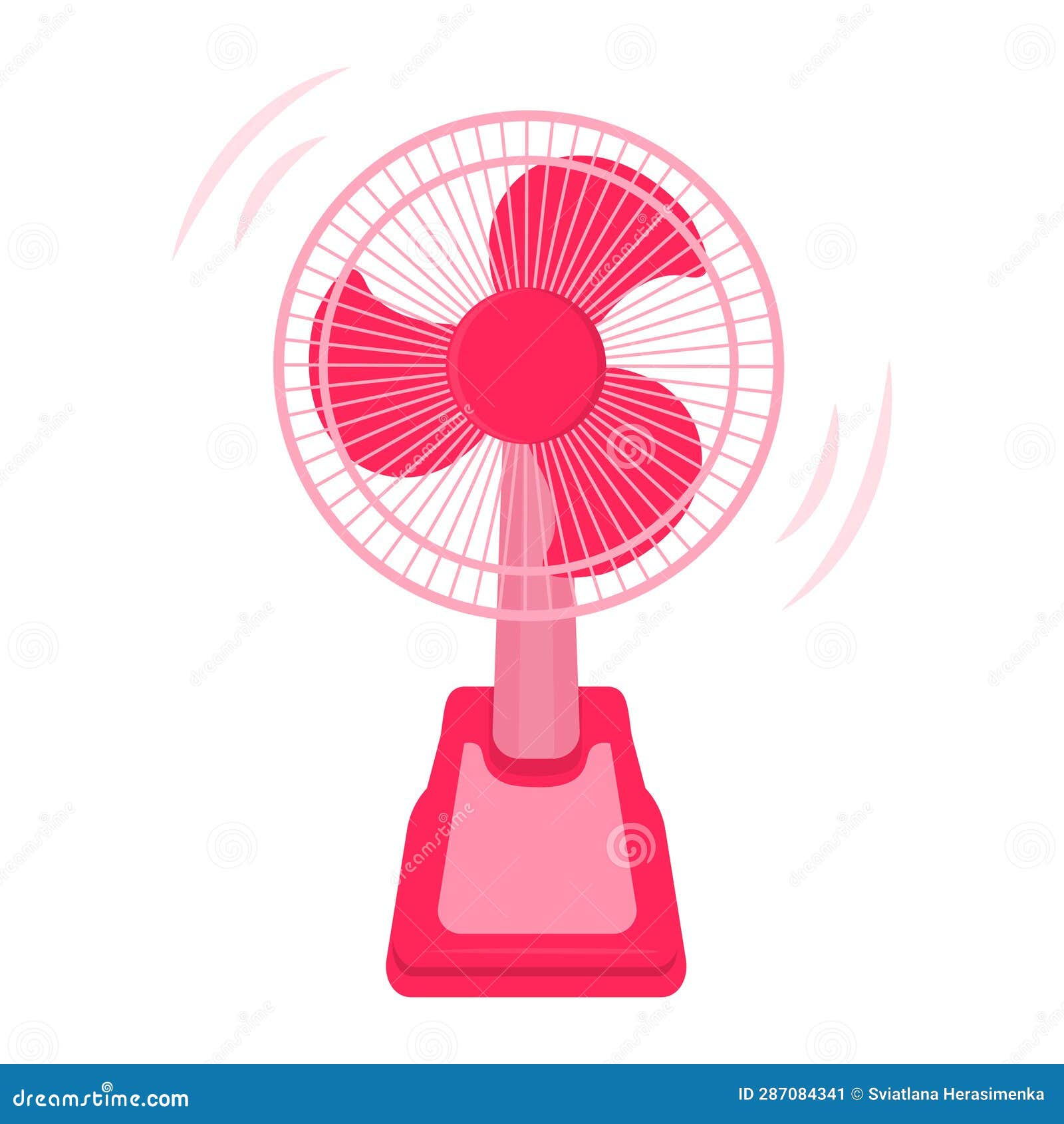 Pink Electric Fan Vector Illustration in Cartoon Style. Stock ...
