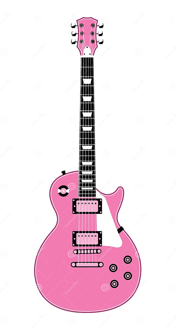 Pink electric guitar stock vector. Illustration of object - 9622528