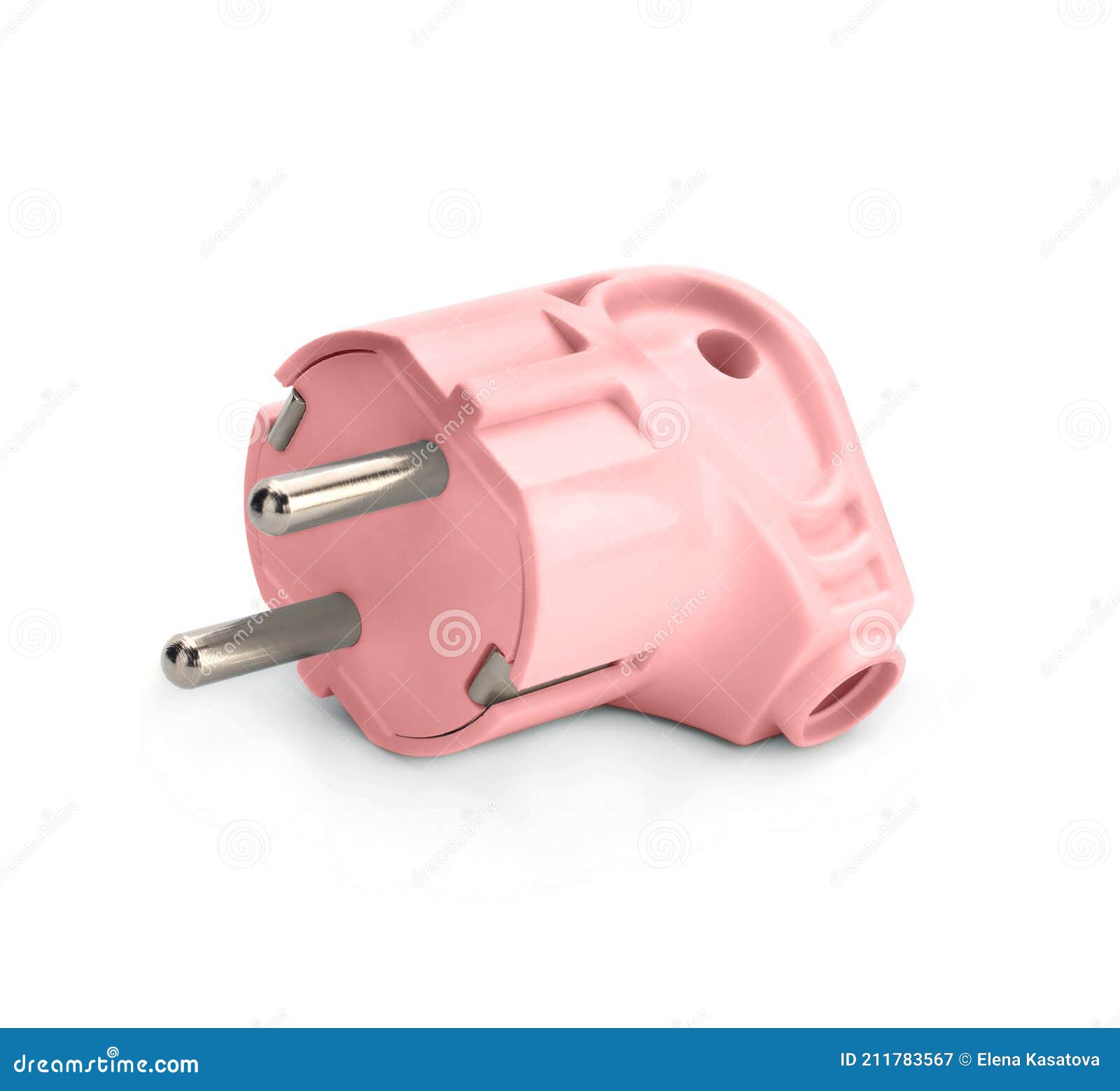 Pink Electric Plug on White Background Stock Image - Image of ...