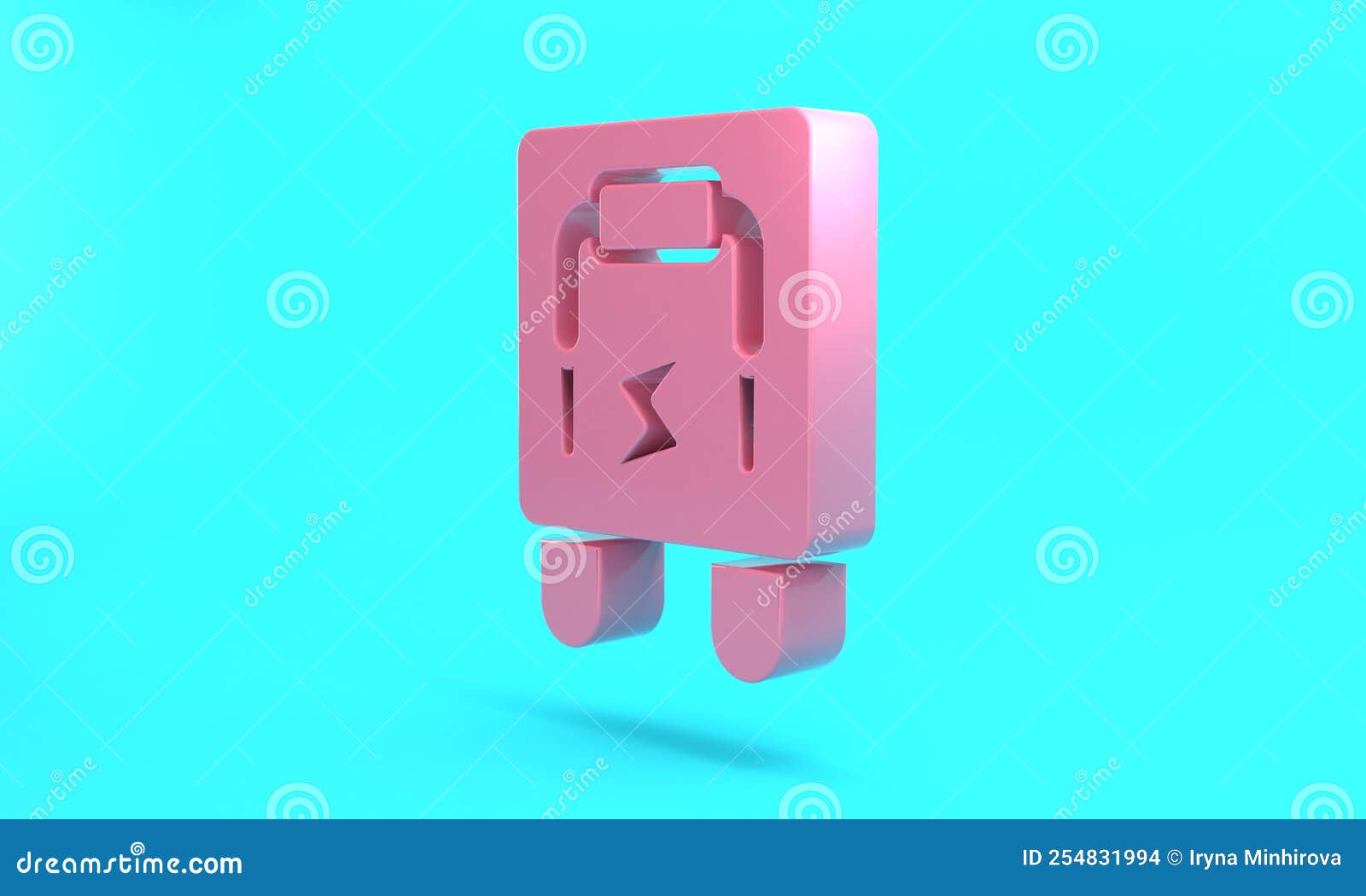 Pink Electrical Panel Icon Isolated on Turquoise Blue Background ...