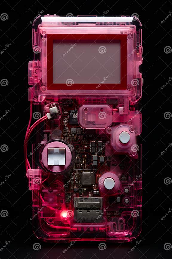 Pink Electronic Device with Red Light on it S Side. Generative AI Stock ...