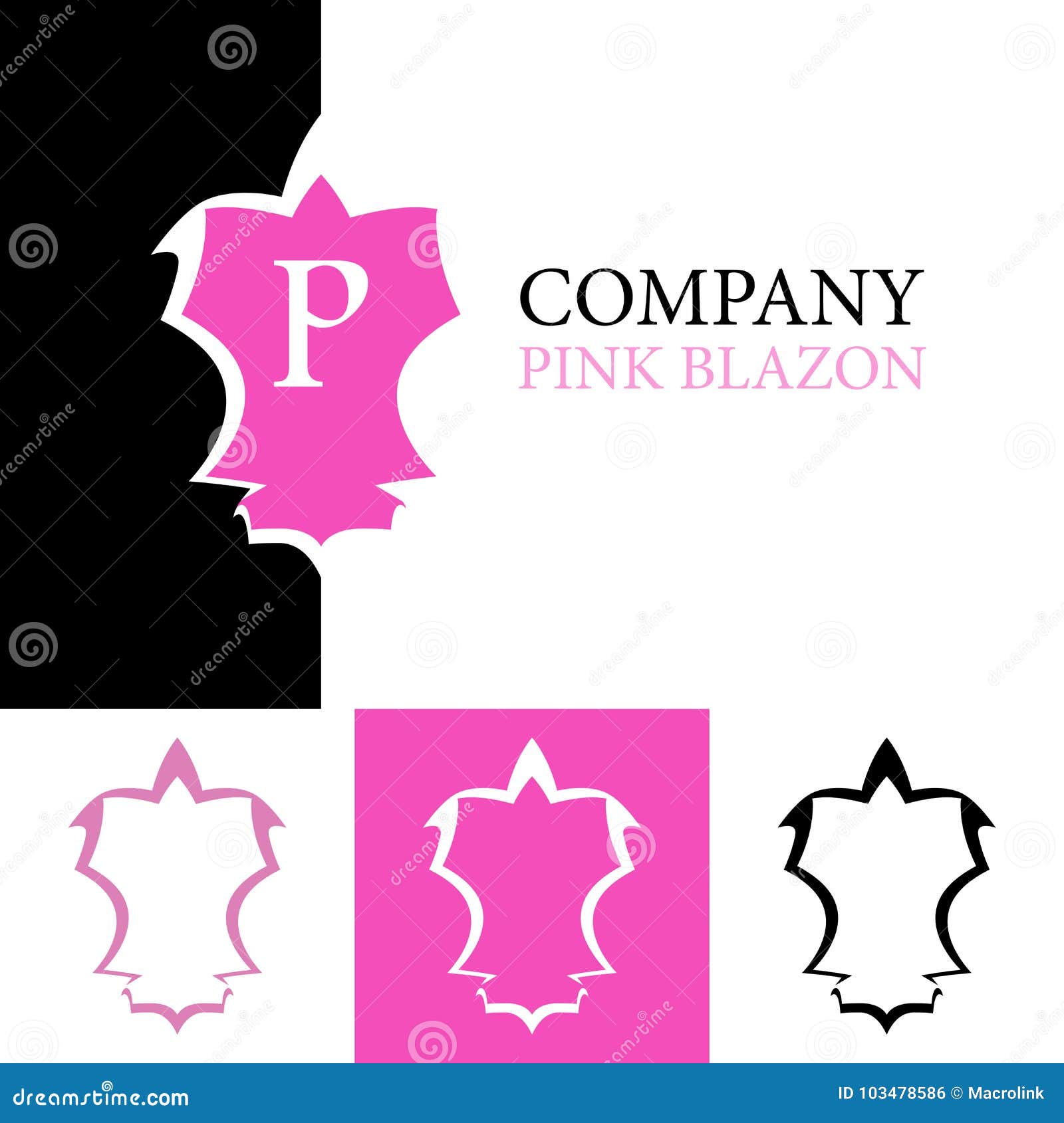 Pink Elegant Blazon - Vector Illustration Stock Vector - Illustration ...