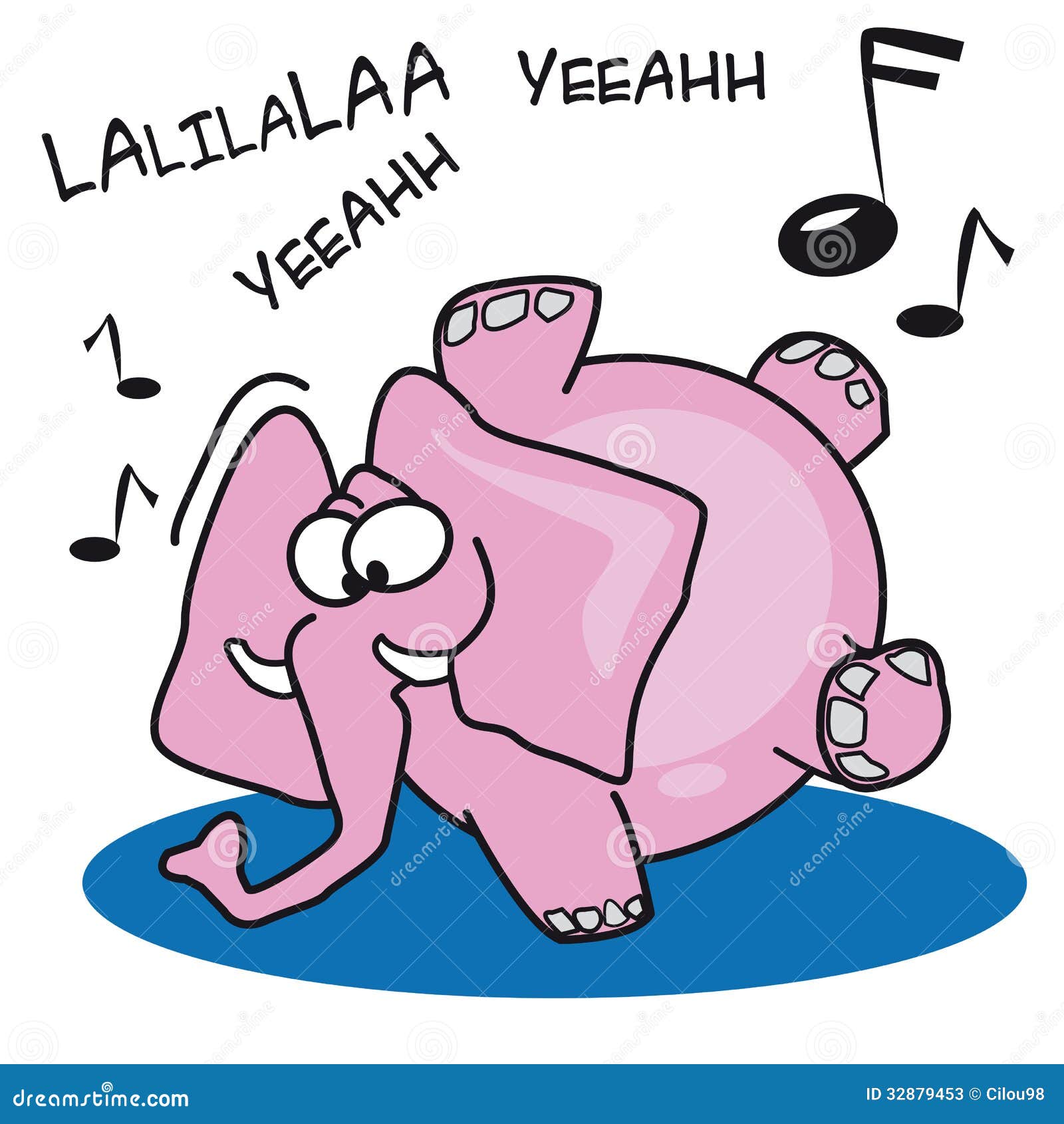 Pink elephant breakdancing stock image. Image of character - 32879453