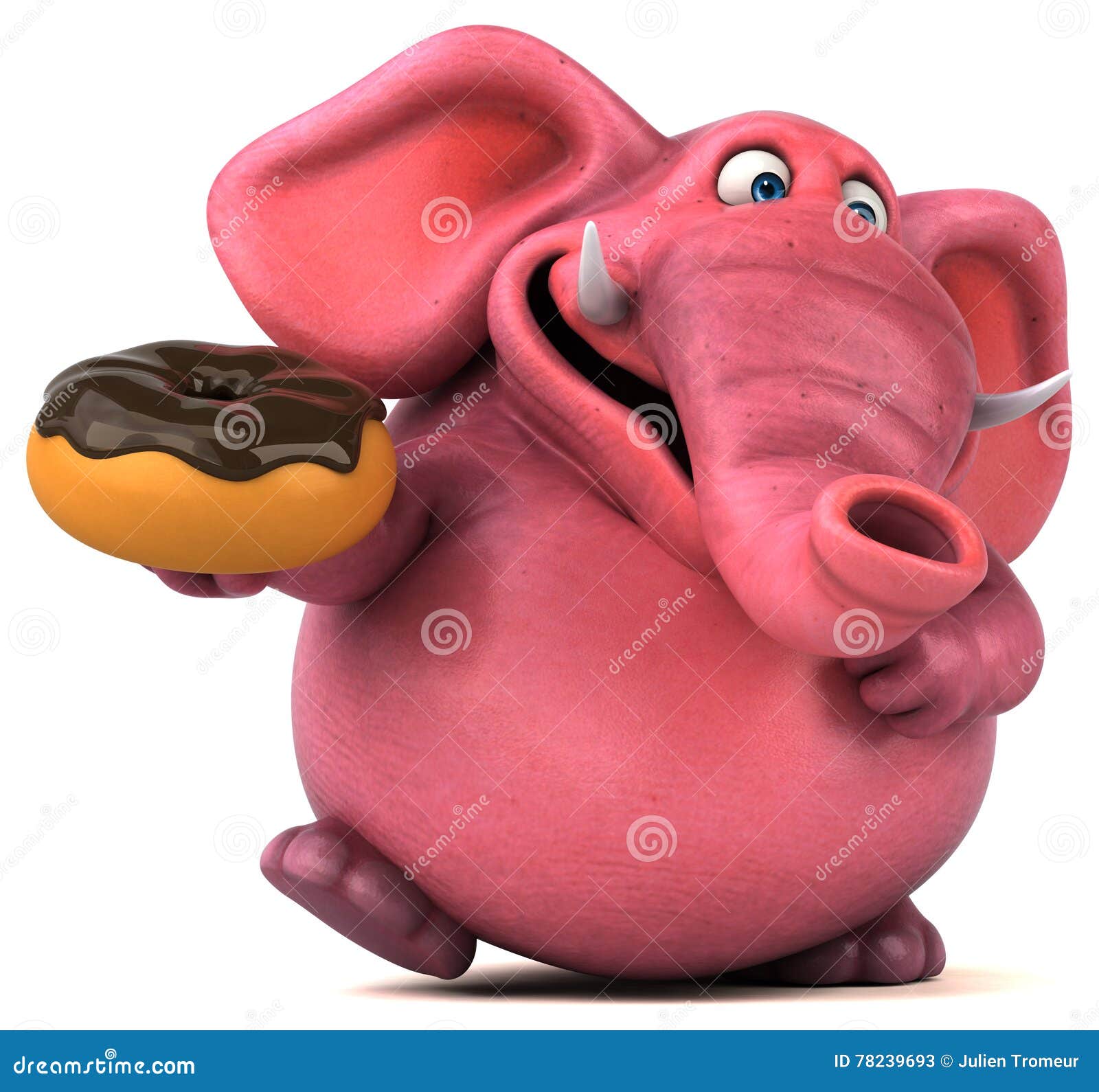 Pink Elephant - 3D Illustration Stock Illustration - Illustration of ...