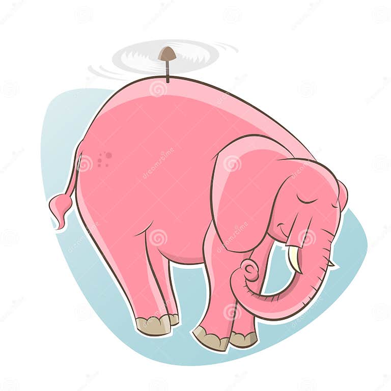 Pink elephant is flying stock vector. Illustration of character - 48891307