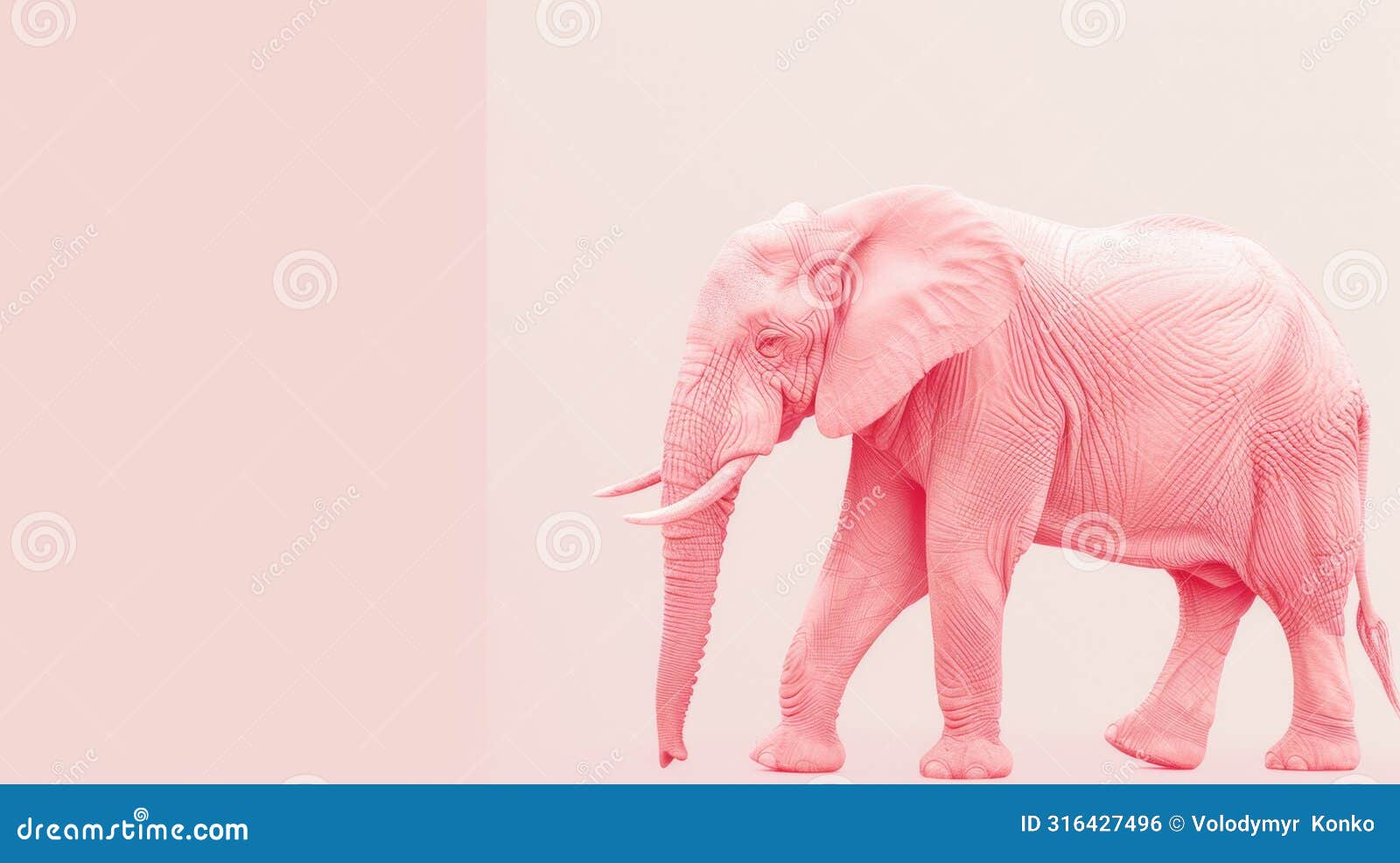 Pink Elephant on a Light Pink Background Stock Photo - Image of ...