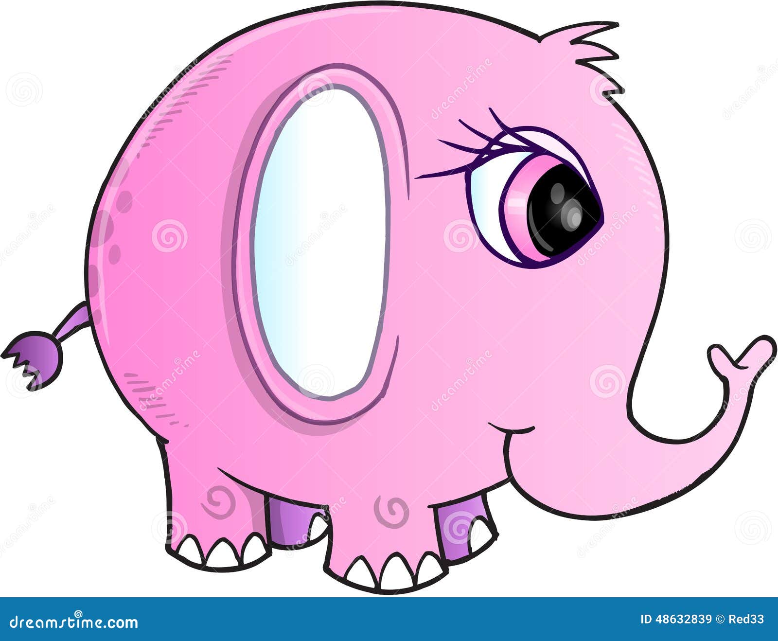 Pink Elephant Vector stock vector. Illustration of animal - 48632839