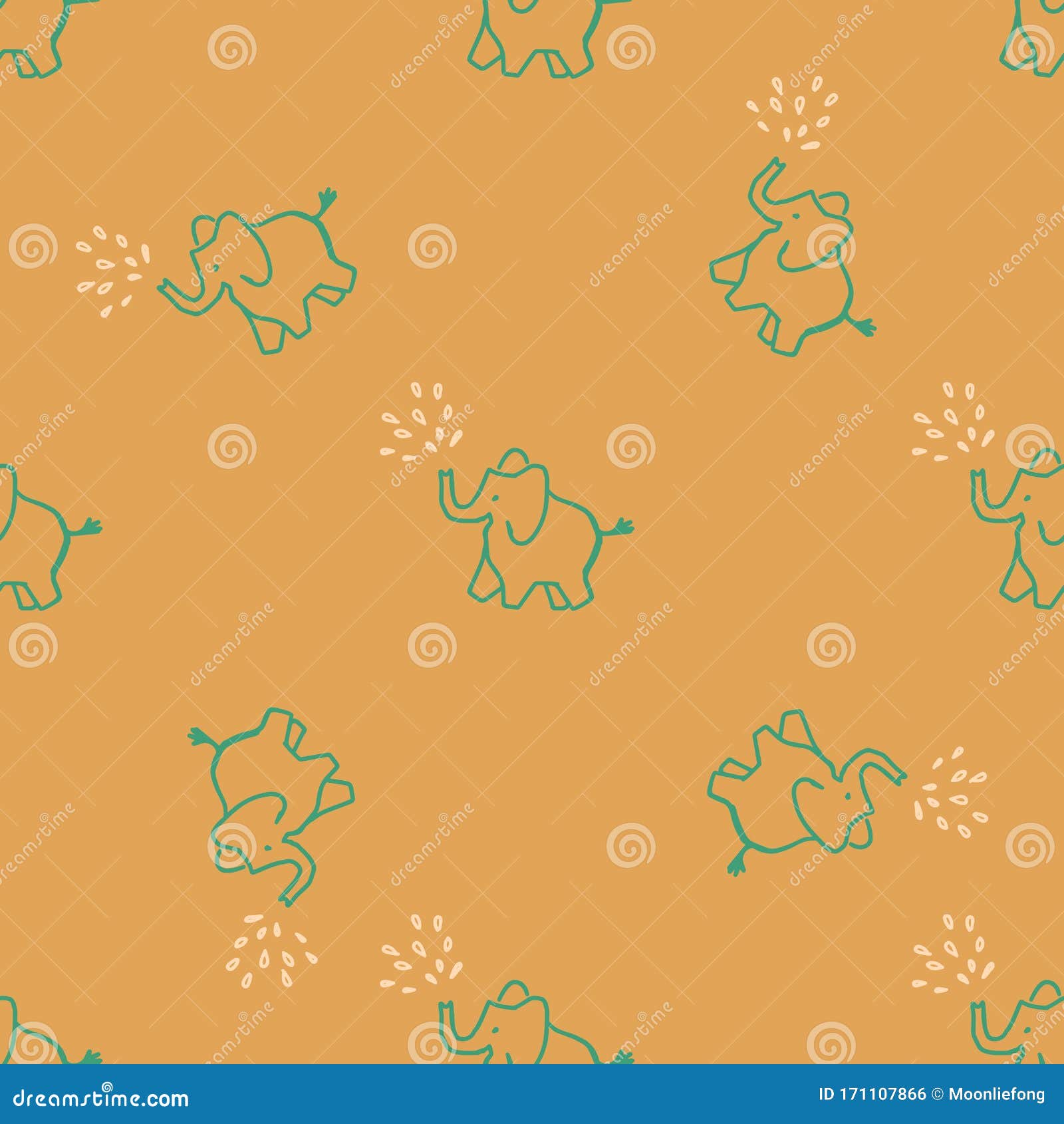 Pink Elephants Seamless Repeat Pattern Design. Stock Vector ...