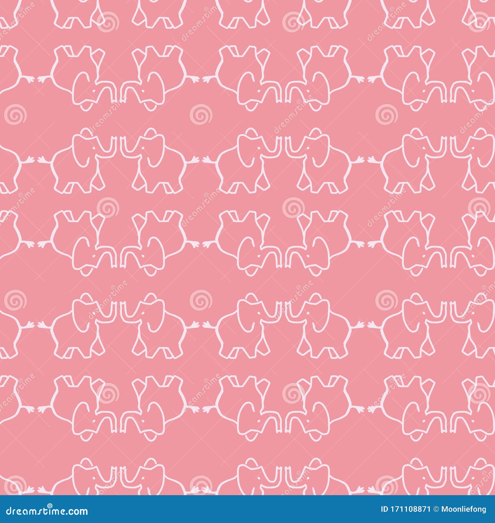 Pink Elephants Seamless Repeat Pattern Design. Stock Vector ...