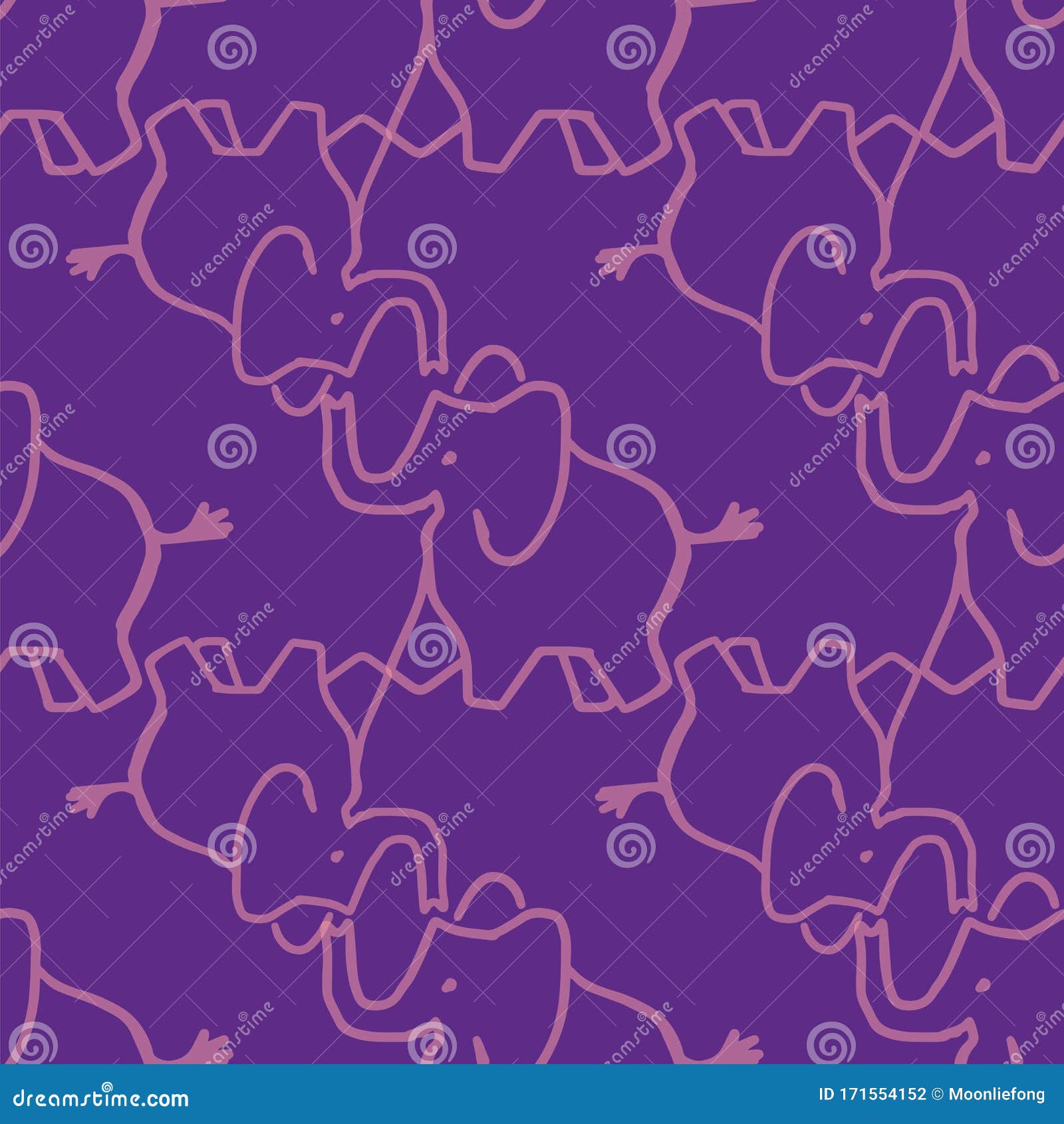 Pink Elephants Seamless Repeat Pattern Design. Stock Vector ...