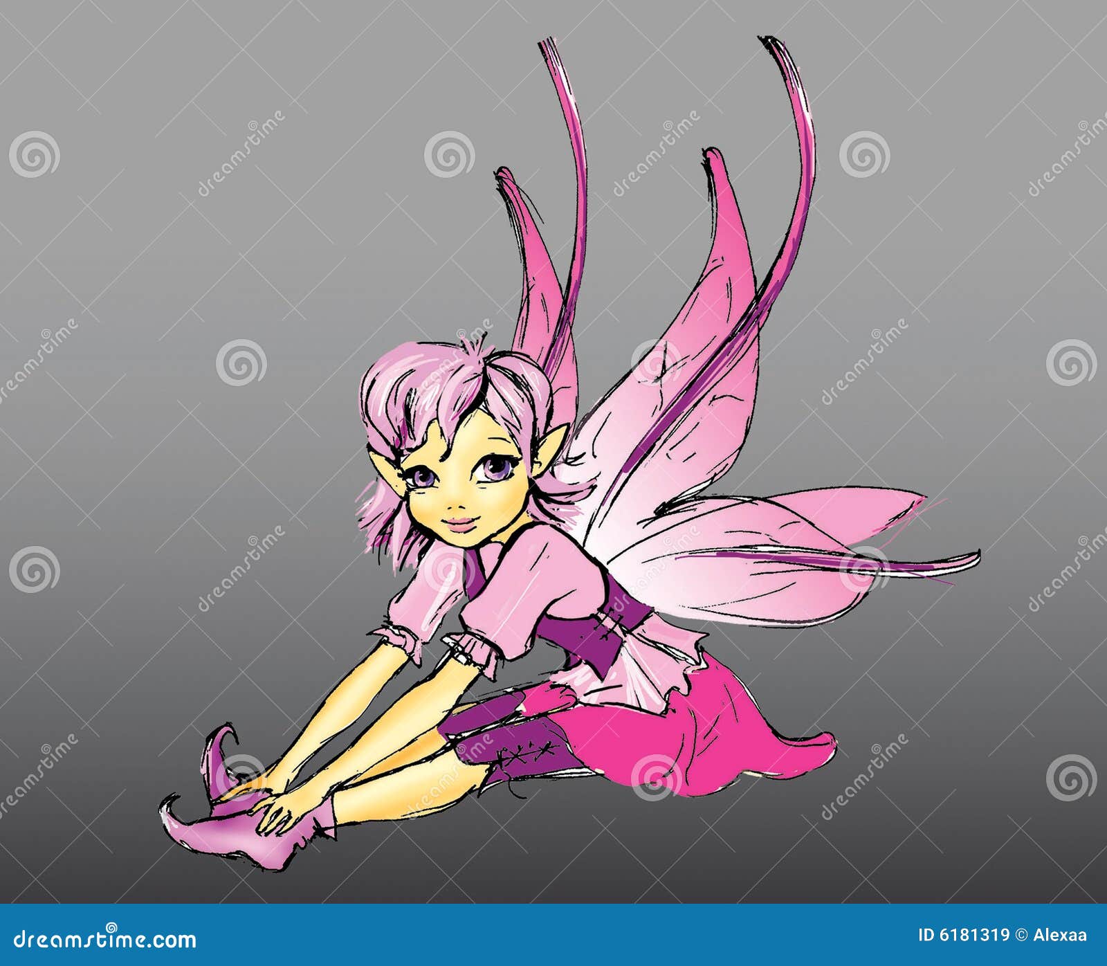 Pink Elf stock vector. Illustration of lovely, magical - 6181319