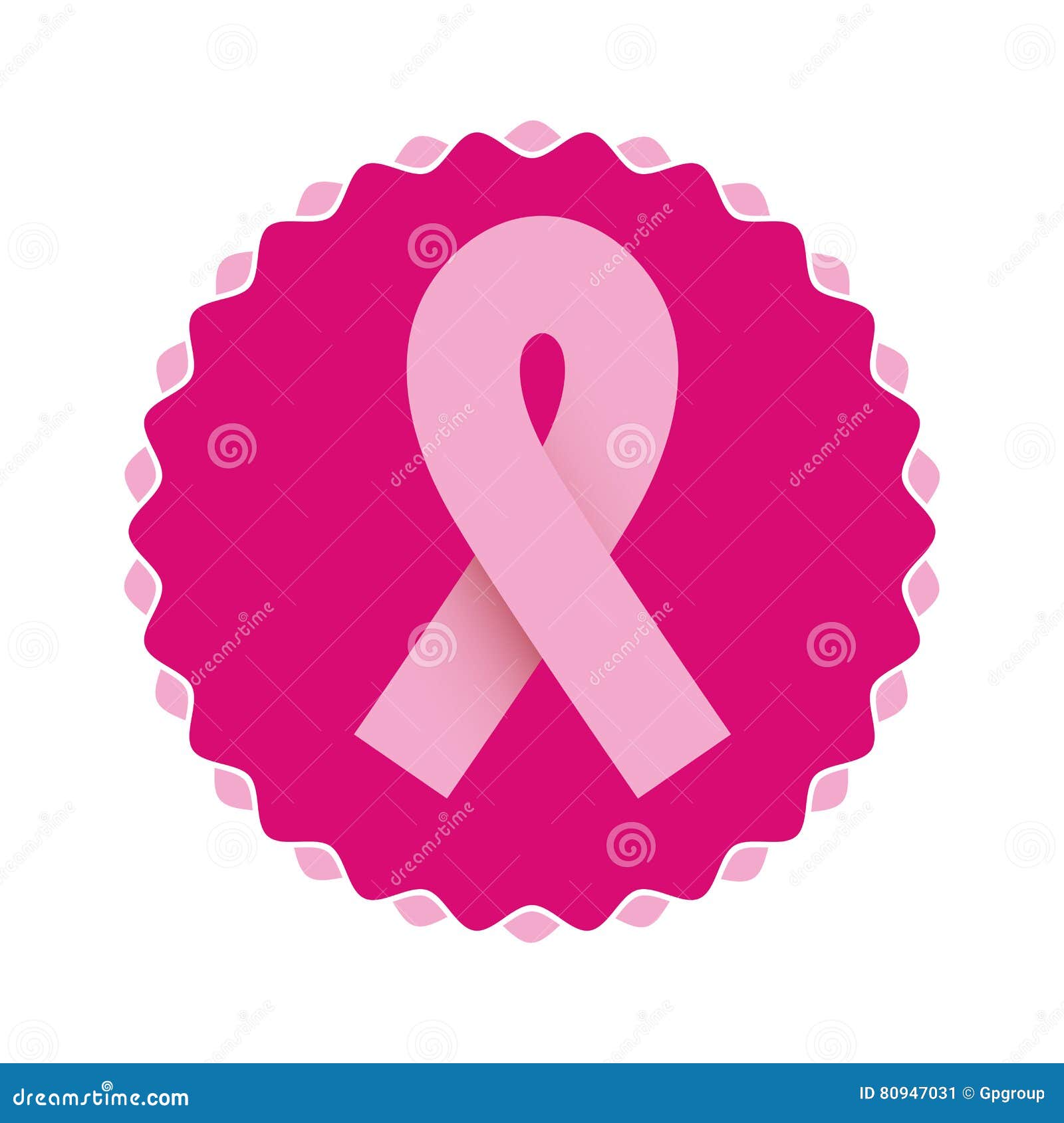 Pink Emblem with Symbol Breast Cancer Stock Vector - Illustration of ...
