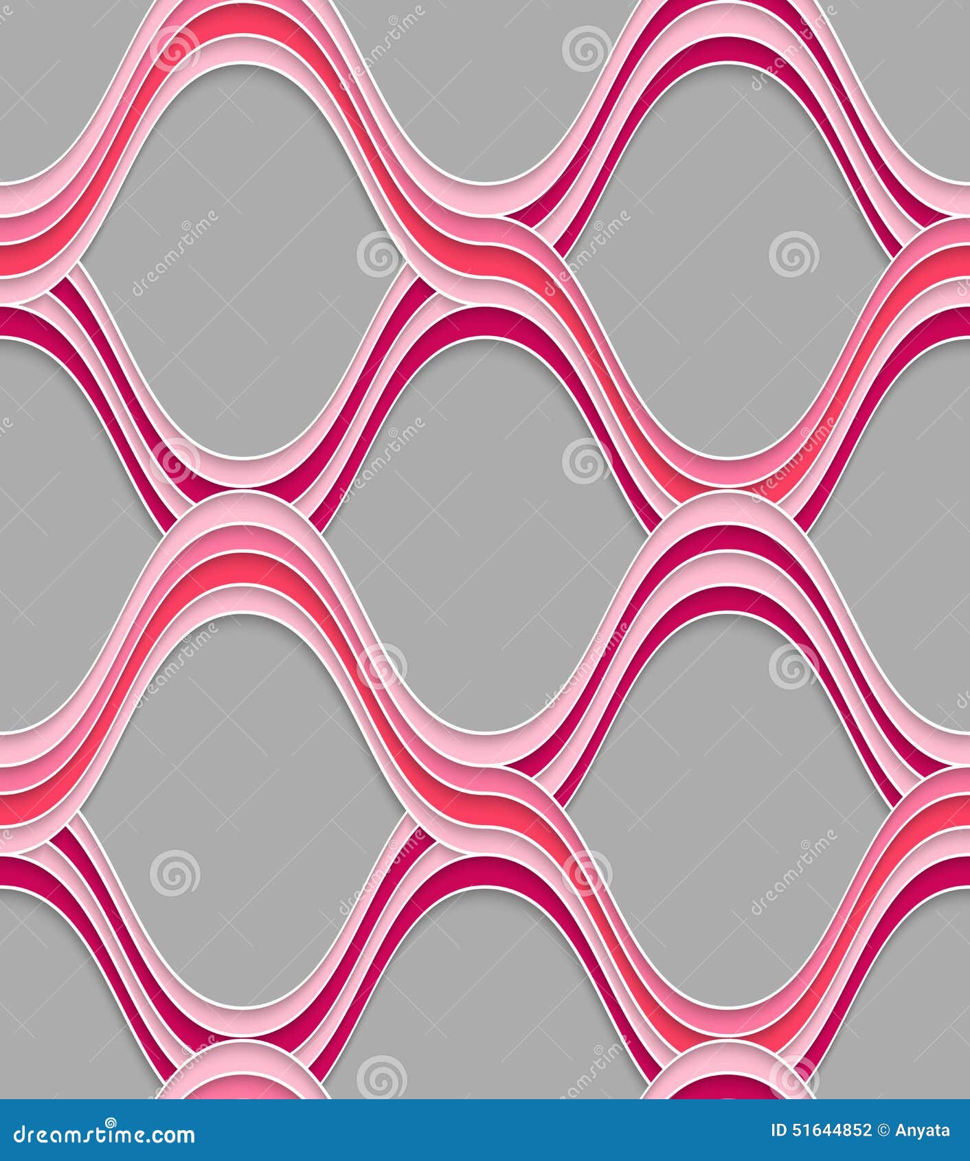 Pink Embossed Interlocking Wavy Lines Stock Vector - Illustration of ...
