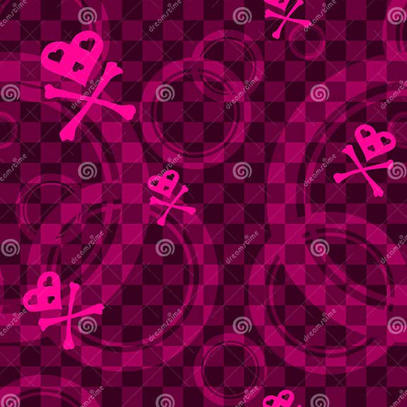 Pink Emo Seamless Pattern with Circles Stock Vector - Illustration of ...