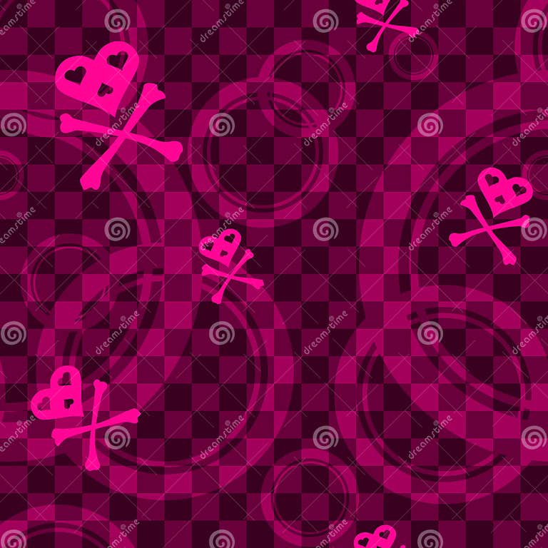Pink Emo Seamless Pattern with Circles Stock Vector - Illustration of ...