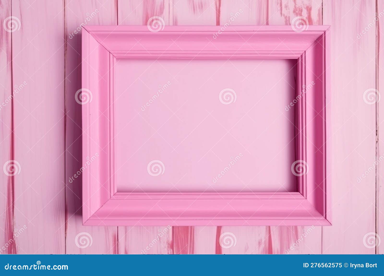 Pink Empty Frame on Pink Background. Generative Ai Stock Illustration ...