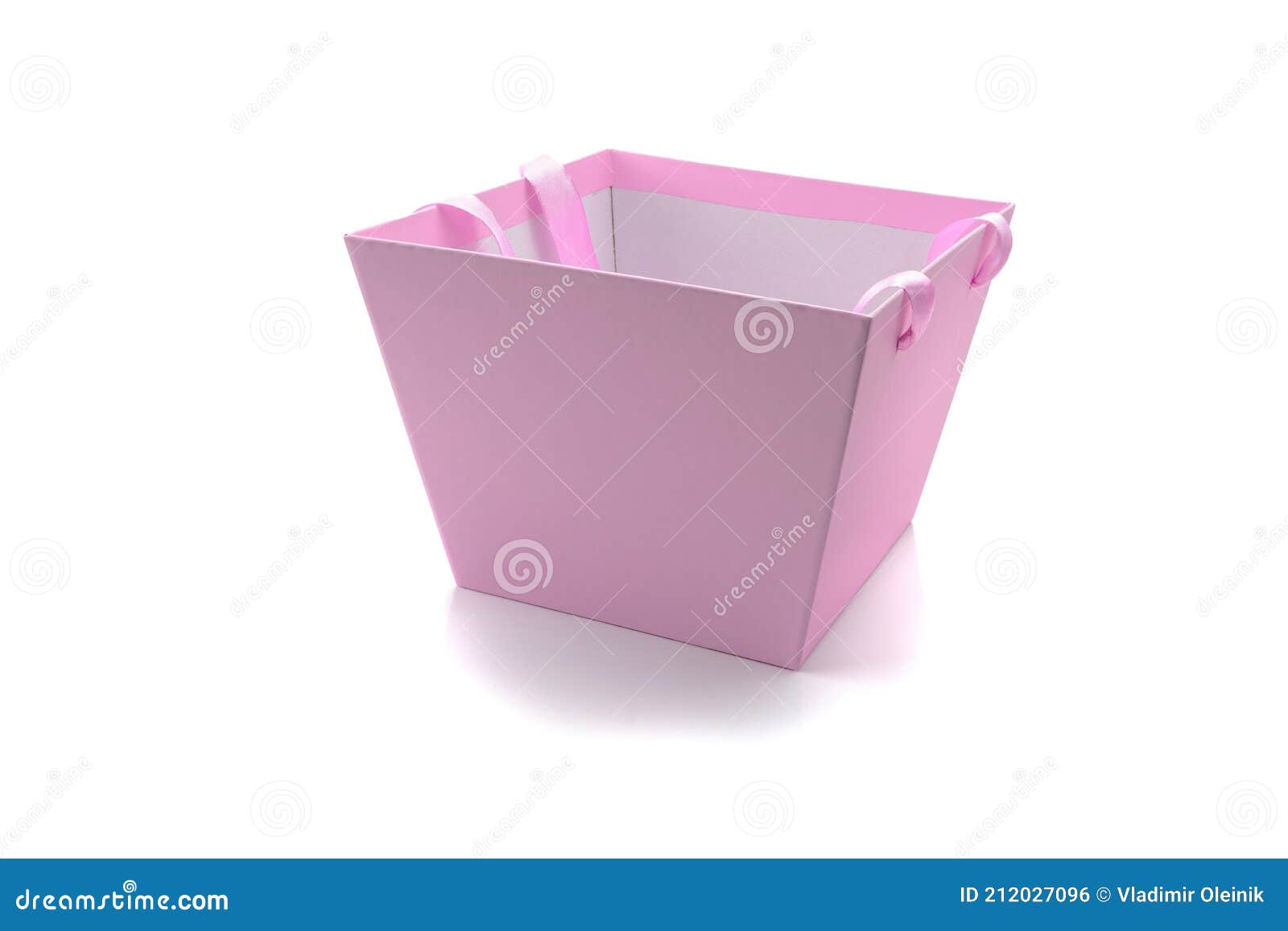 Pink Empty Gift Box Isolated on White Background Stock Photo - Image of ...