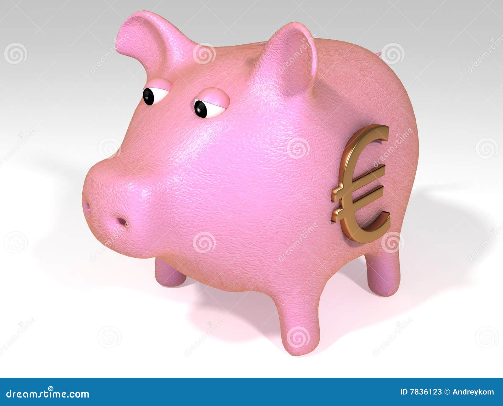 Pink Euro piggy bank stock illustration. Illustration of single - 7836123