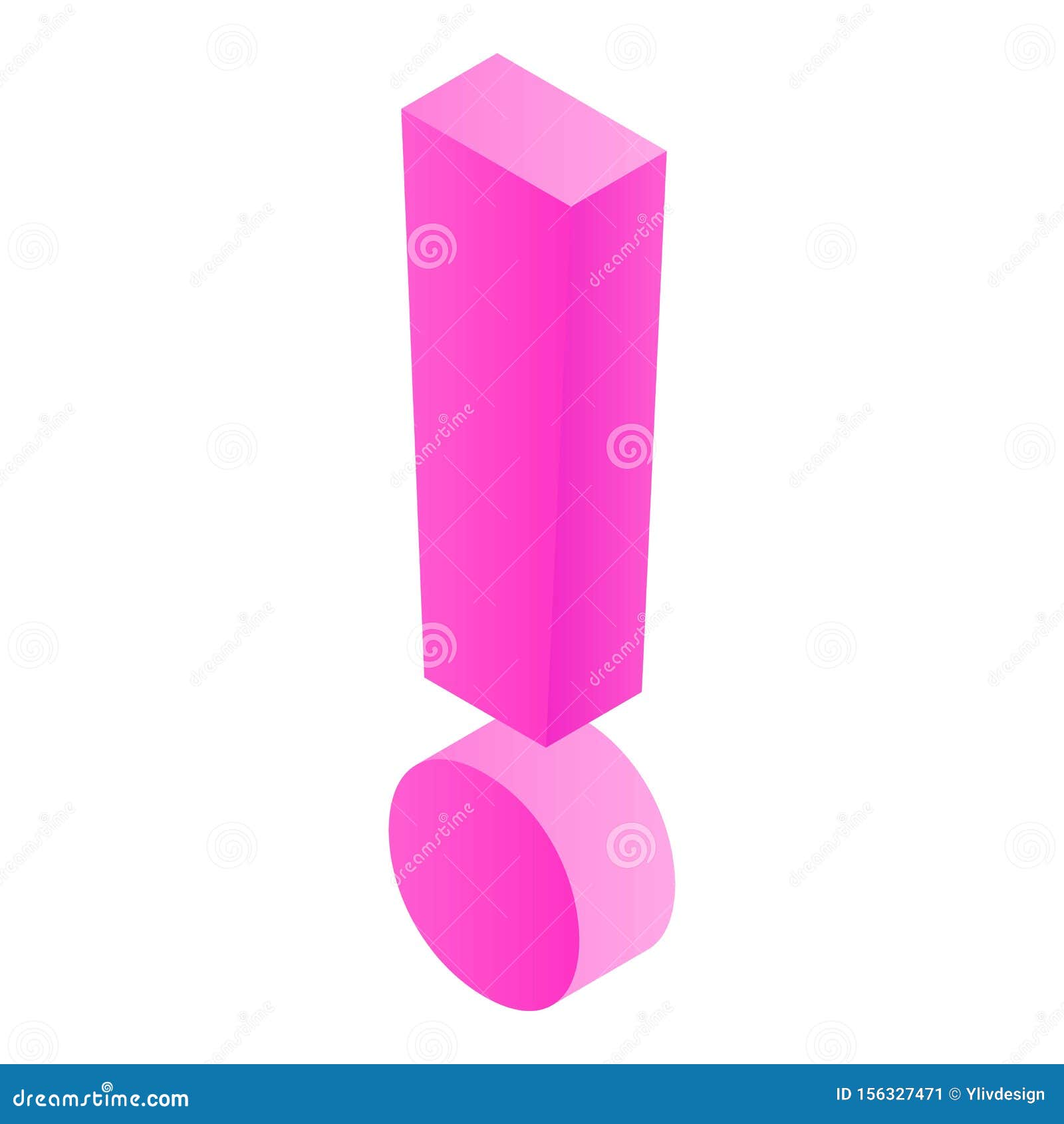 Pink Exclamation Sign Icon, Isometric Style Stock Vector - Illustration ...