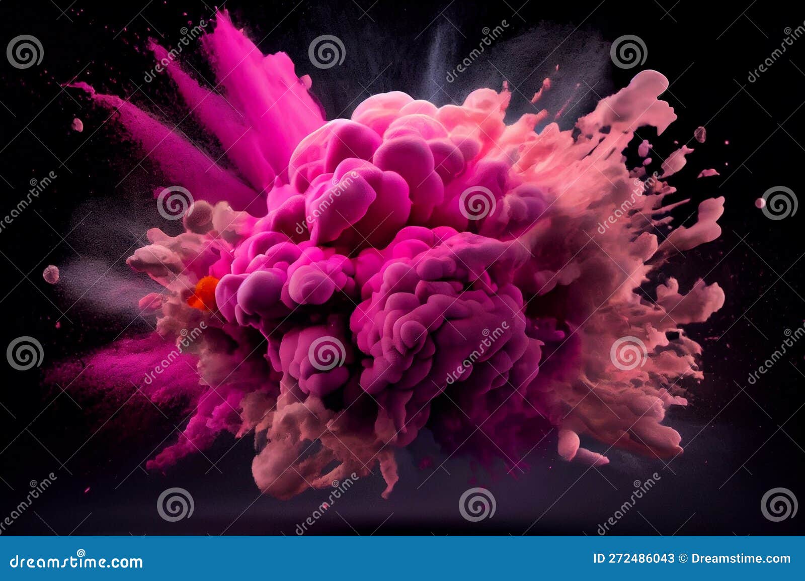 Pink Explosion on a Black Background,generative Ai Stock Illustration ...