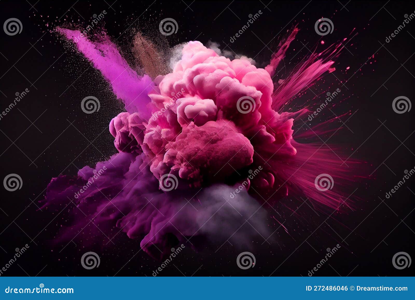 Pink Explosion on a Black Background,generative Ai Stock Illustration ...