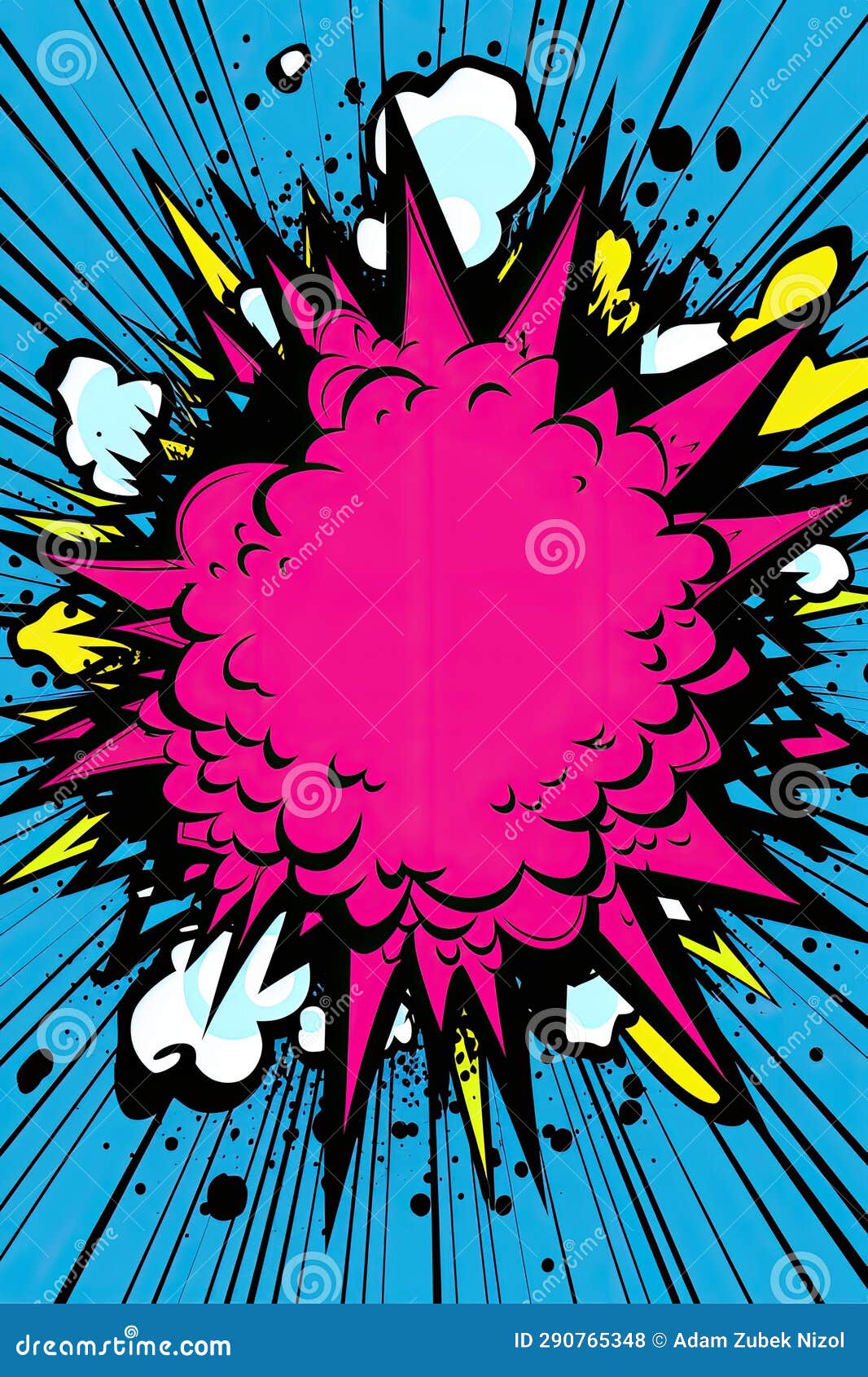 A Pink Explosion on a Blue Background Stock Illustration - Illustration ...