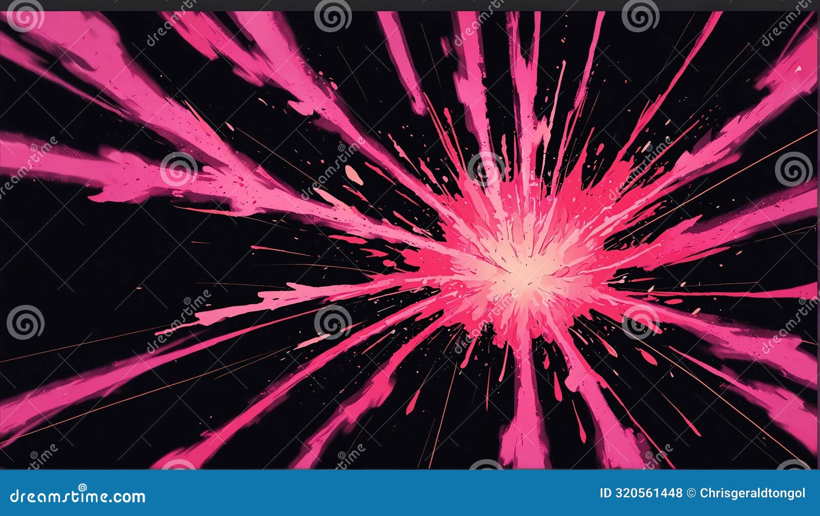 Pink Explosion Impact Effect on Plain Black Ai Generated Stock ...