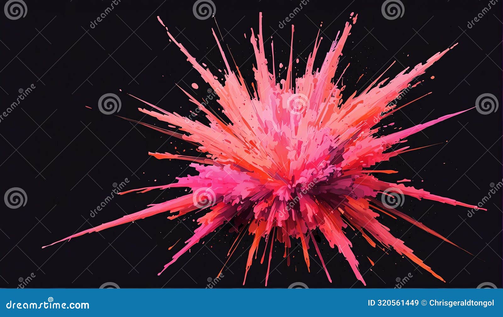 Pink Explosion Impact Effect on Plain Black Ai Generated Stock ...