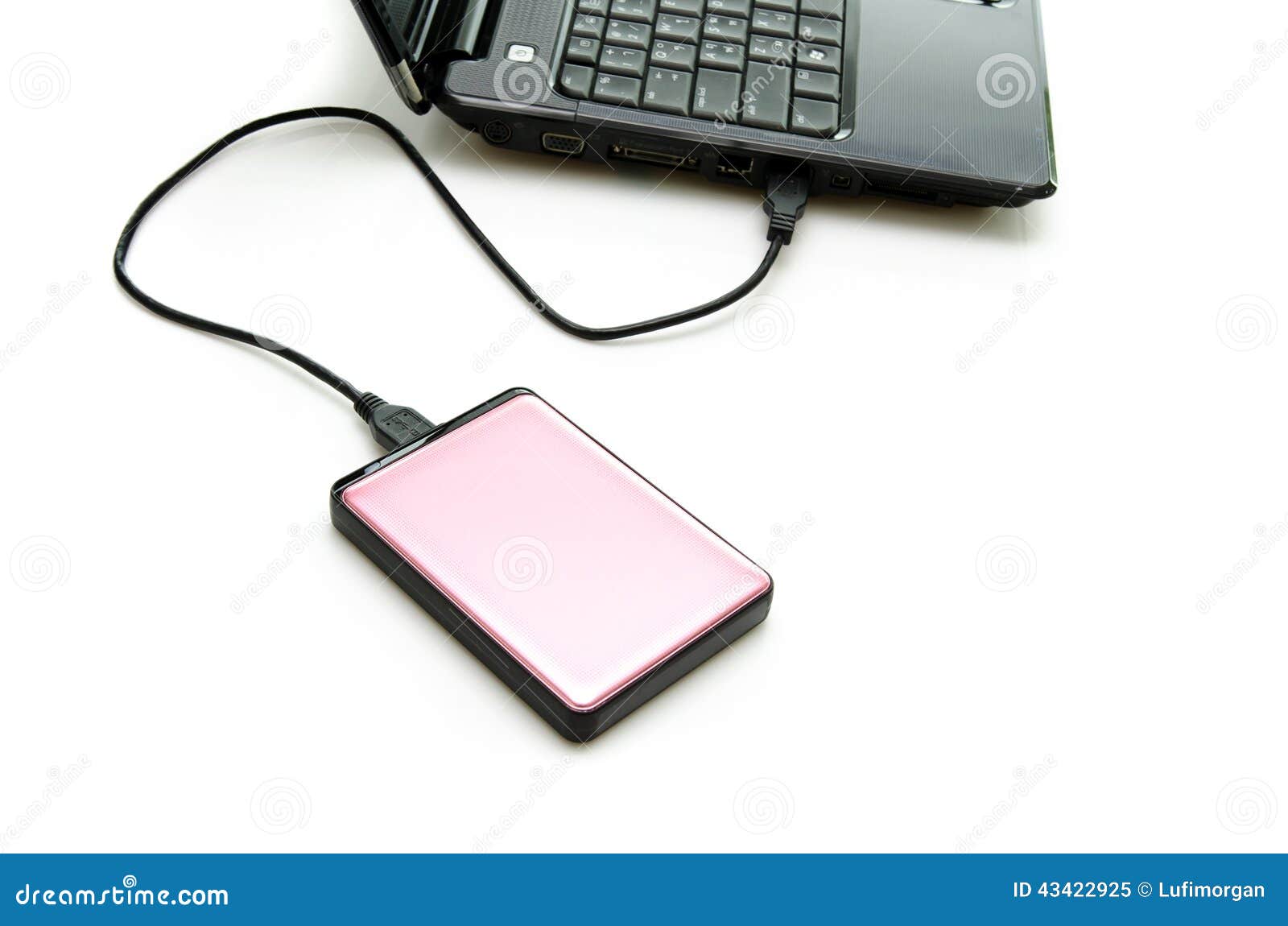 Pink External Hard Drive On White Background Royalty-Free Stock Image ...